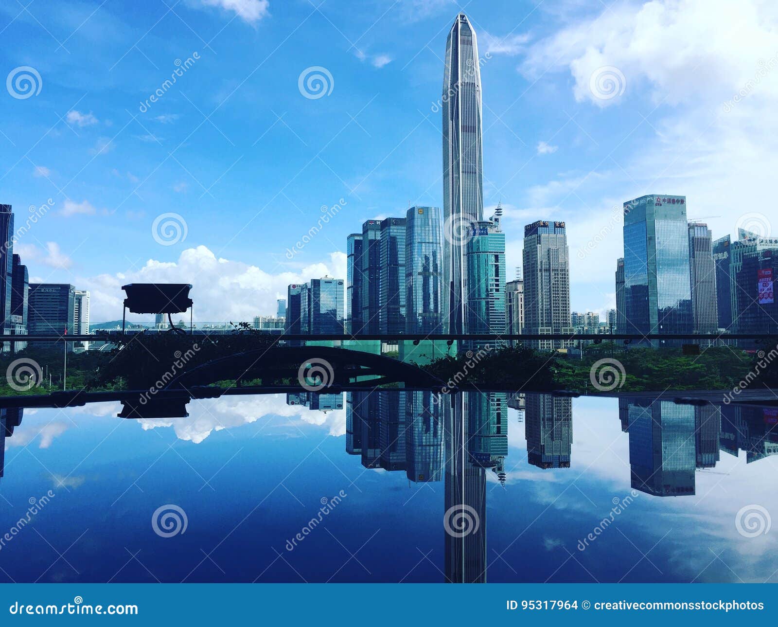 Skyscrapers Reflecting On Water Surface Picture. Image: 95317964