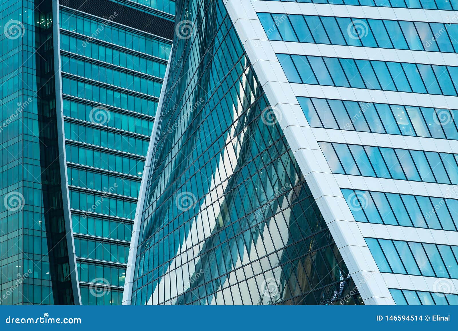 Skyscrapers Reflection Buildings. Abstract Technology Background ...