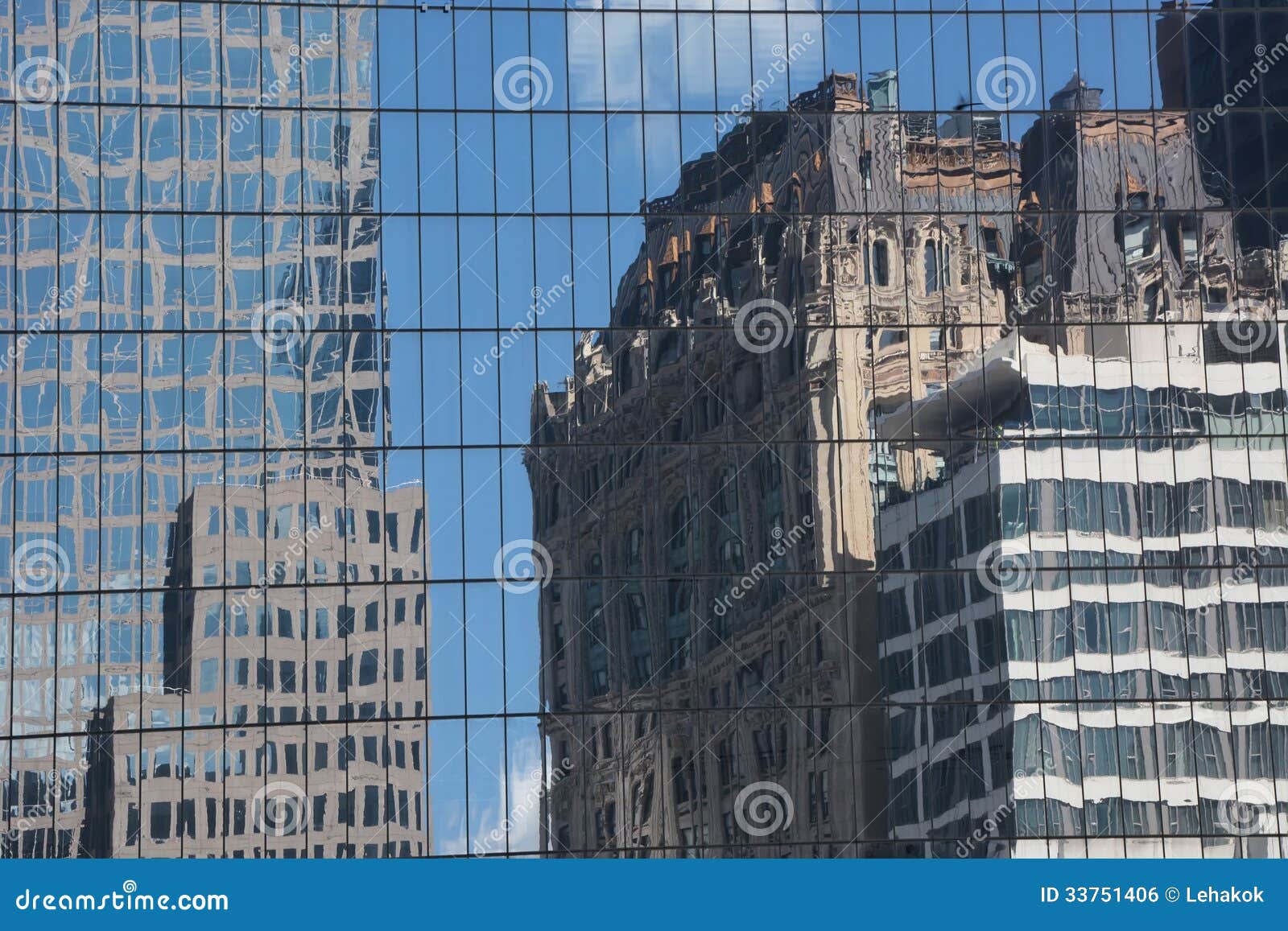 Skyscrapers reflection stock photo. Image of city, background - 33751406