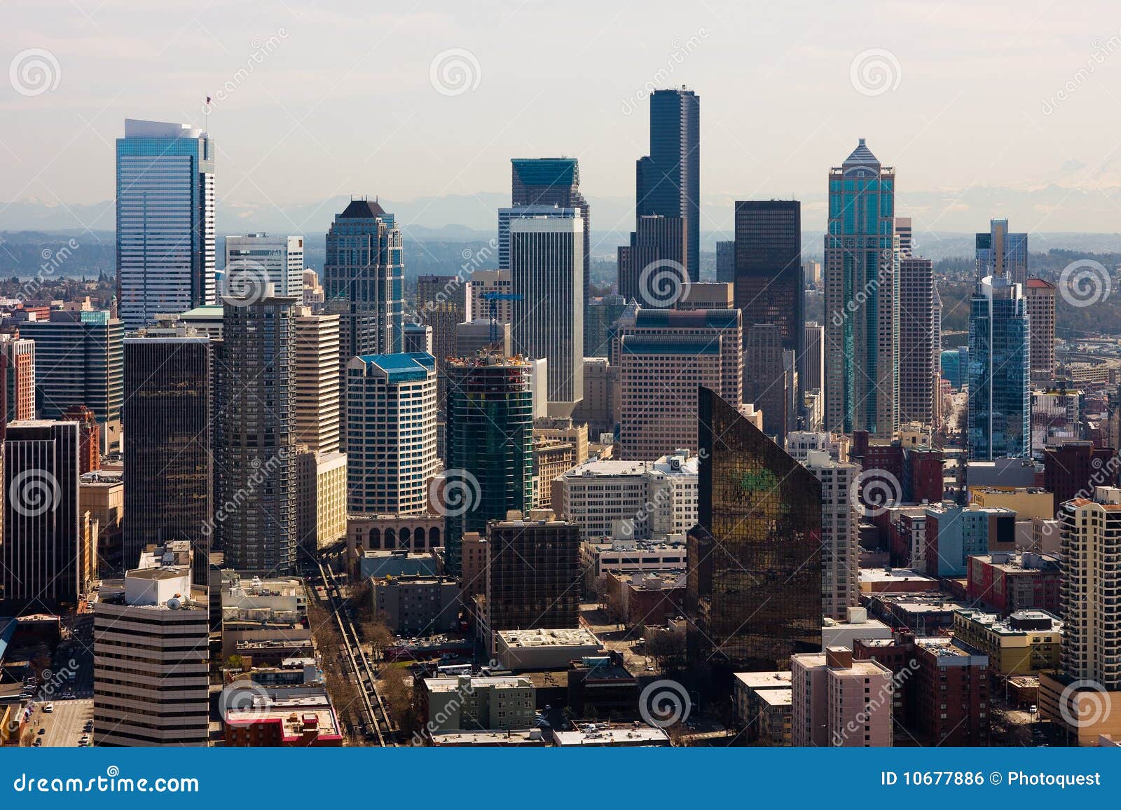 Skyscrapers in Seattle stock photo. Image of blue, vacation - 10677886