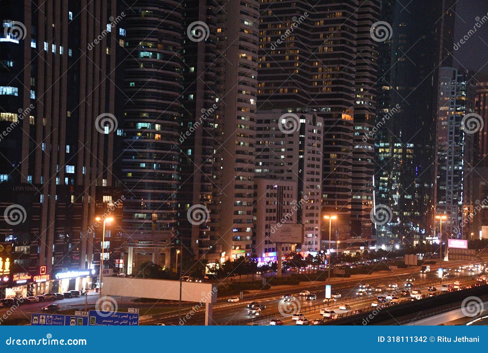 Skyscrapers on Sheikh Zayed Road in Dubai, UAE Editorial Photography ...