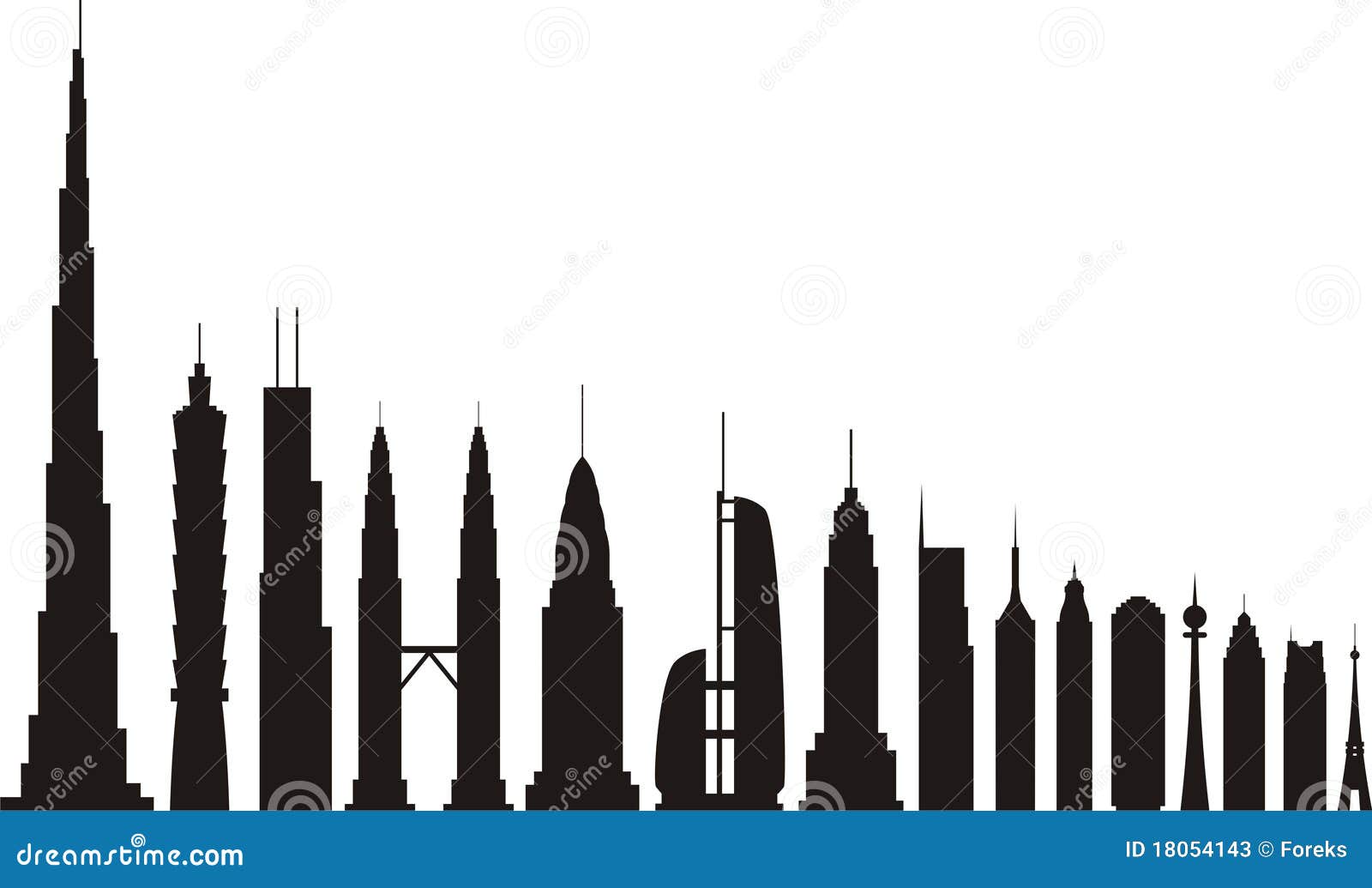 Skyscrapers silhouettes stock vector. Illustration of modern - 18054143