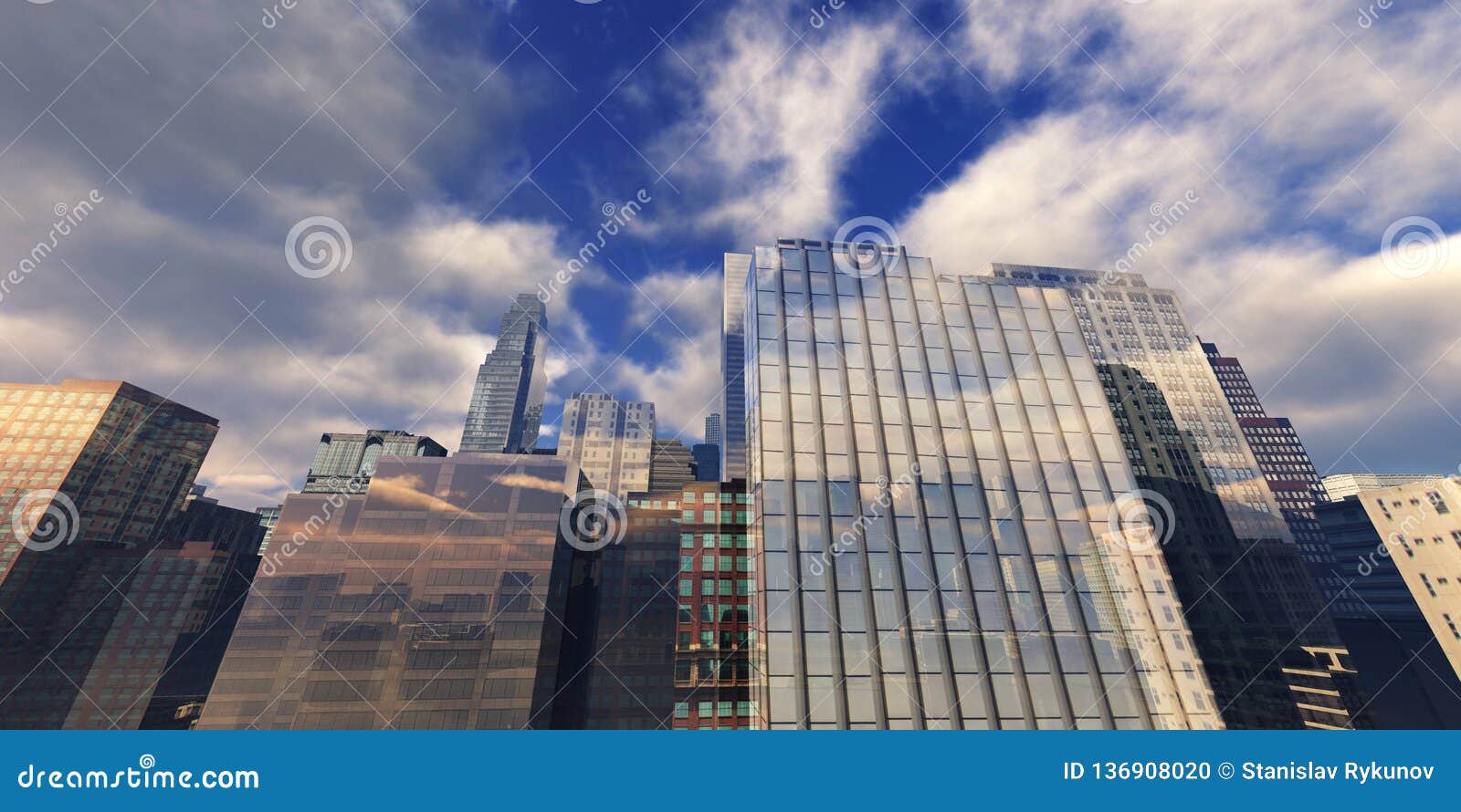 Skyscrapers in the sky stock photo. Image of city, skyscraper - 136908020
