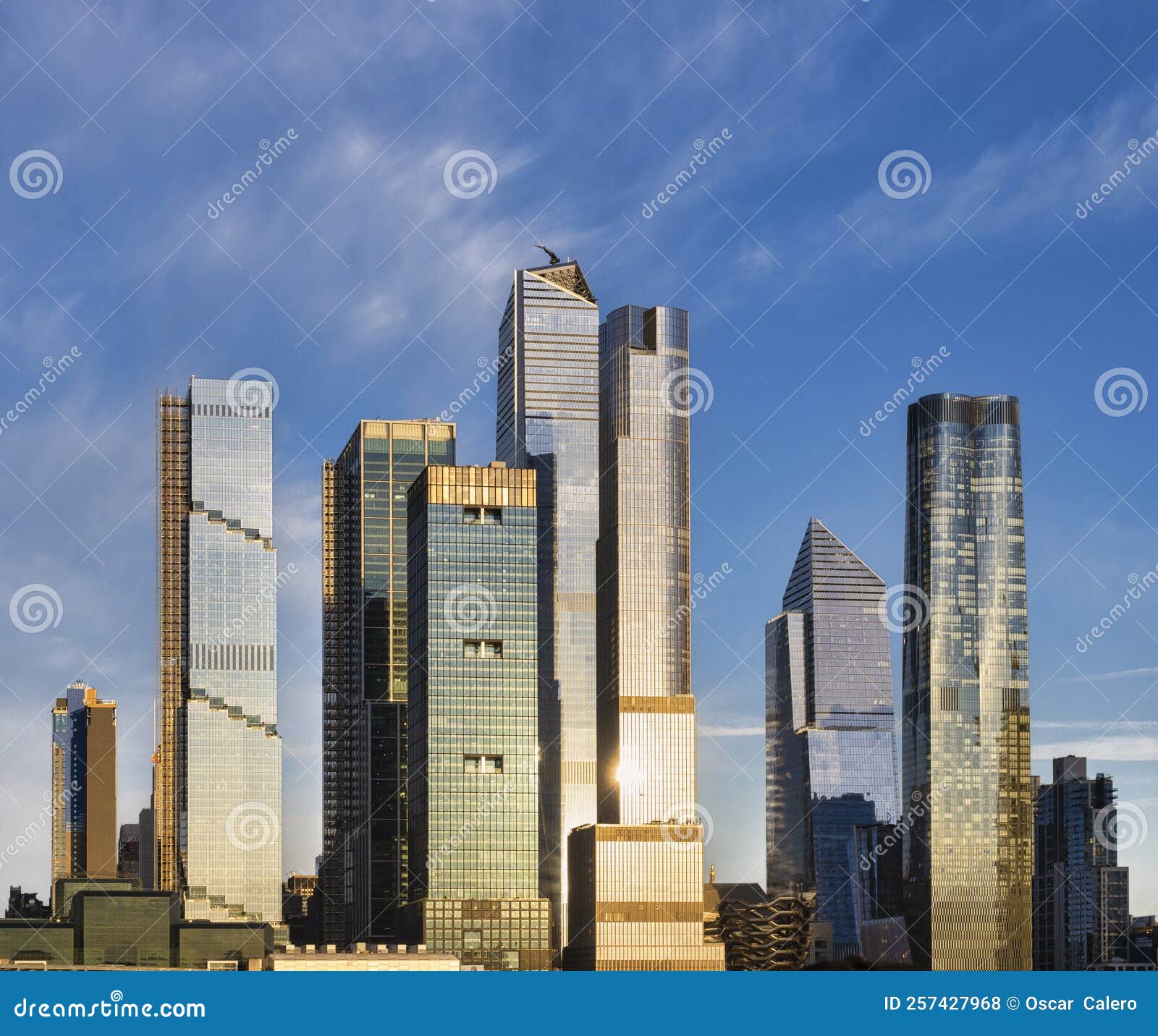 Skyscrapers at sunset editorial stock photo. Image of sunset - 257427968