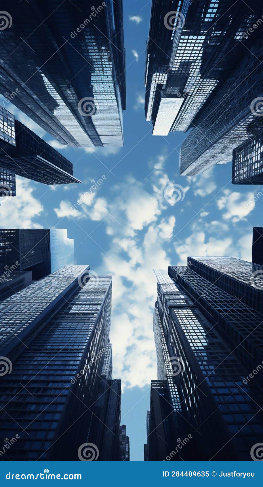 Skyscrapers Touching the Sky, High Angle View. Generative Ai Stock ...