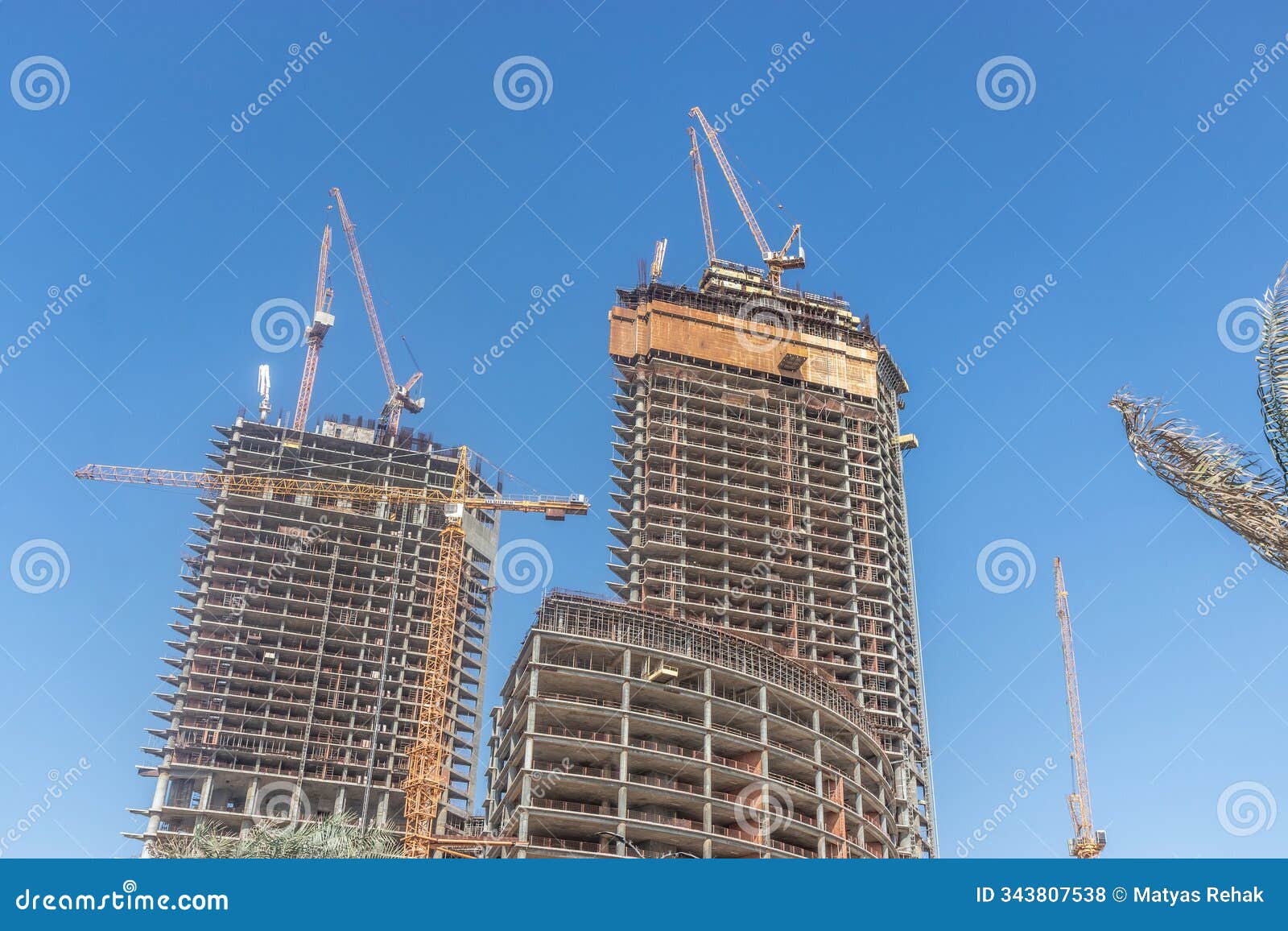 Skyscrapers Under Construction in Jeddah, Saudi Arab Stock Photo ...