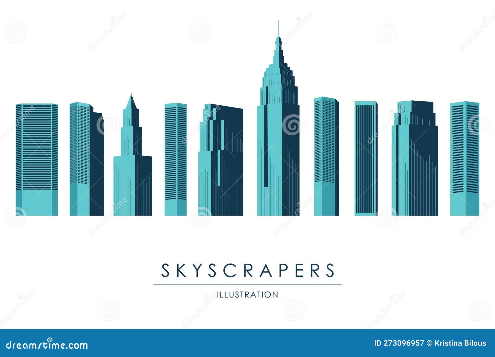 Skyscrapers Vector Elements Stock Vector - Illustration of vector ...