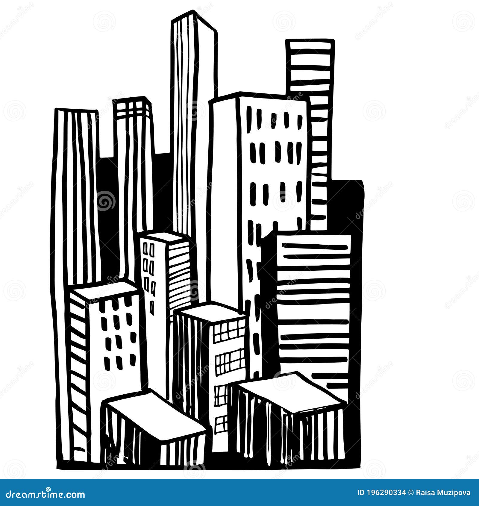 Skyscrapers on White Background. Vector Illustration Stock Vector ...