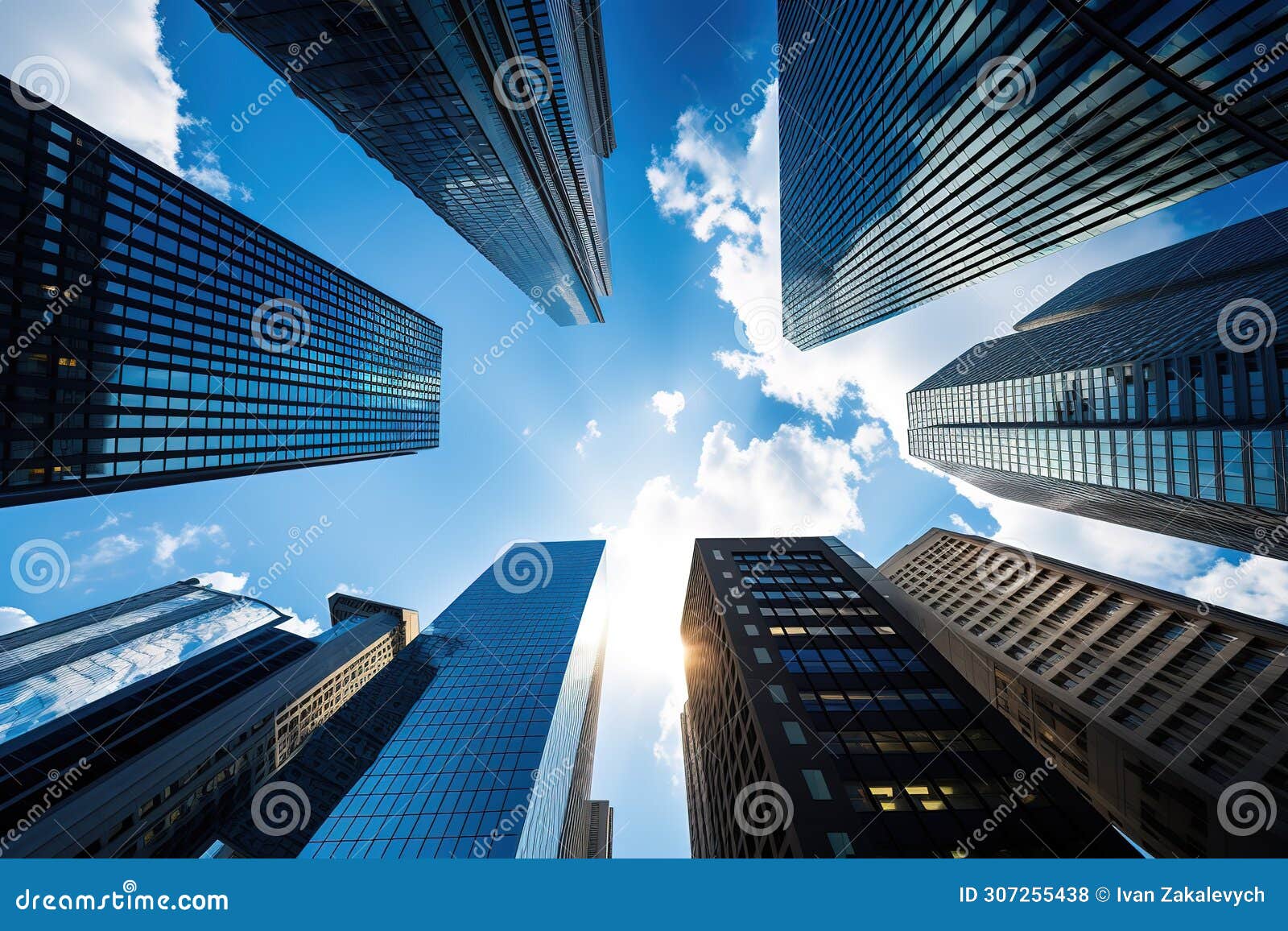 Skyscrapers View from Below Stock Photo - Image of high, district ...