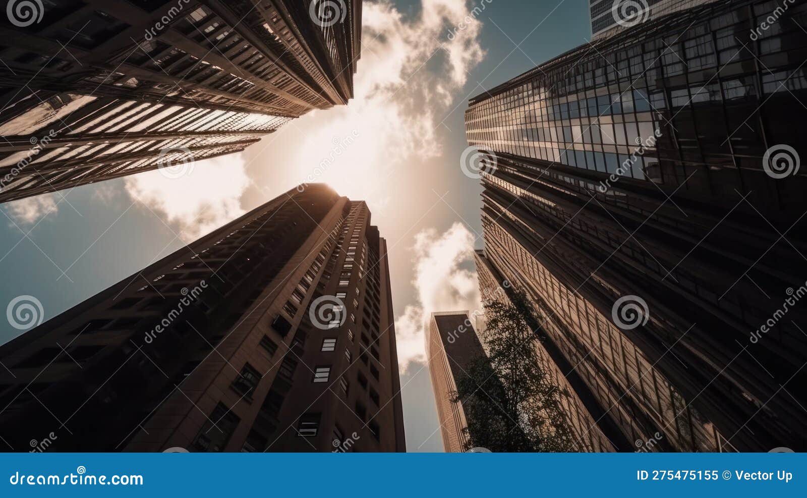 Skyscrapers View from Below. Generative AI Stock Illustration ...