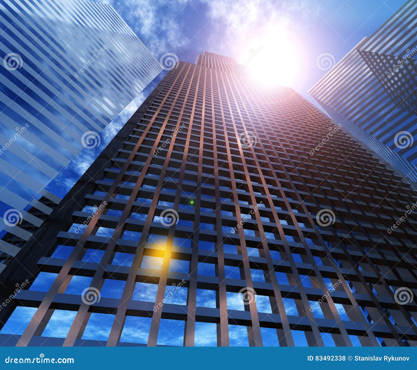 Skyscrapers View from Below. Stock Photo - Image of district, business ...