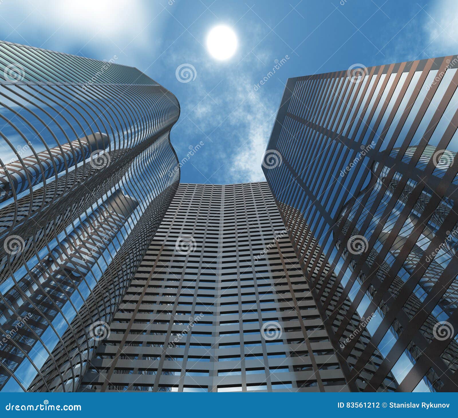 Skyscrapers View from Below. Stock Illustration - Illustration of city ...