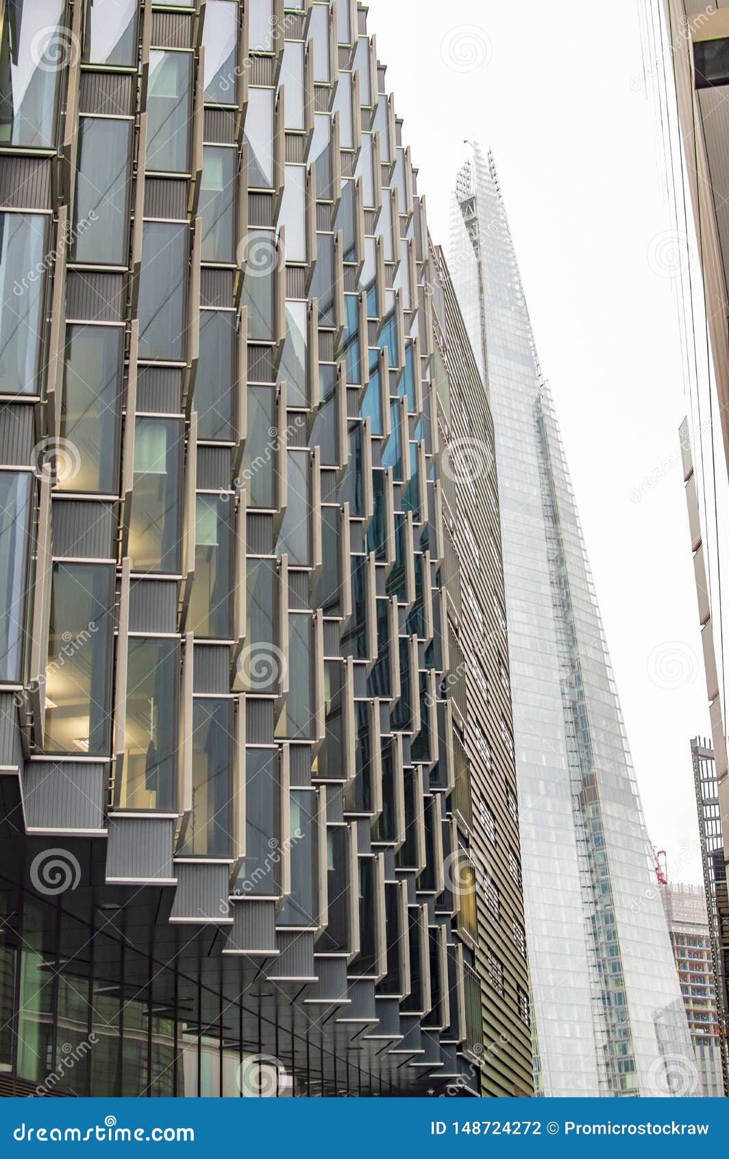 Skyscrapper Windows in London and the Shards at the Other End Editorial ...