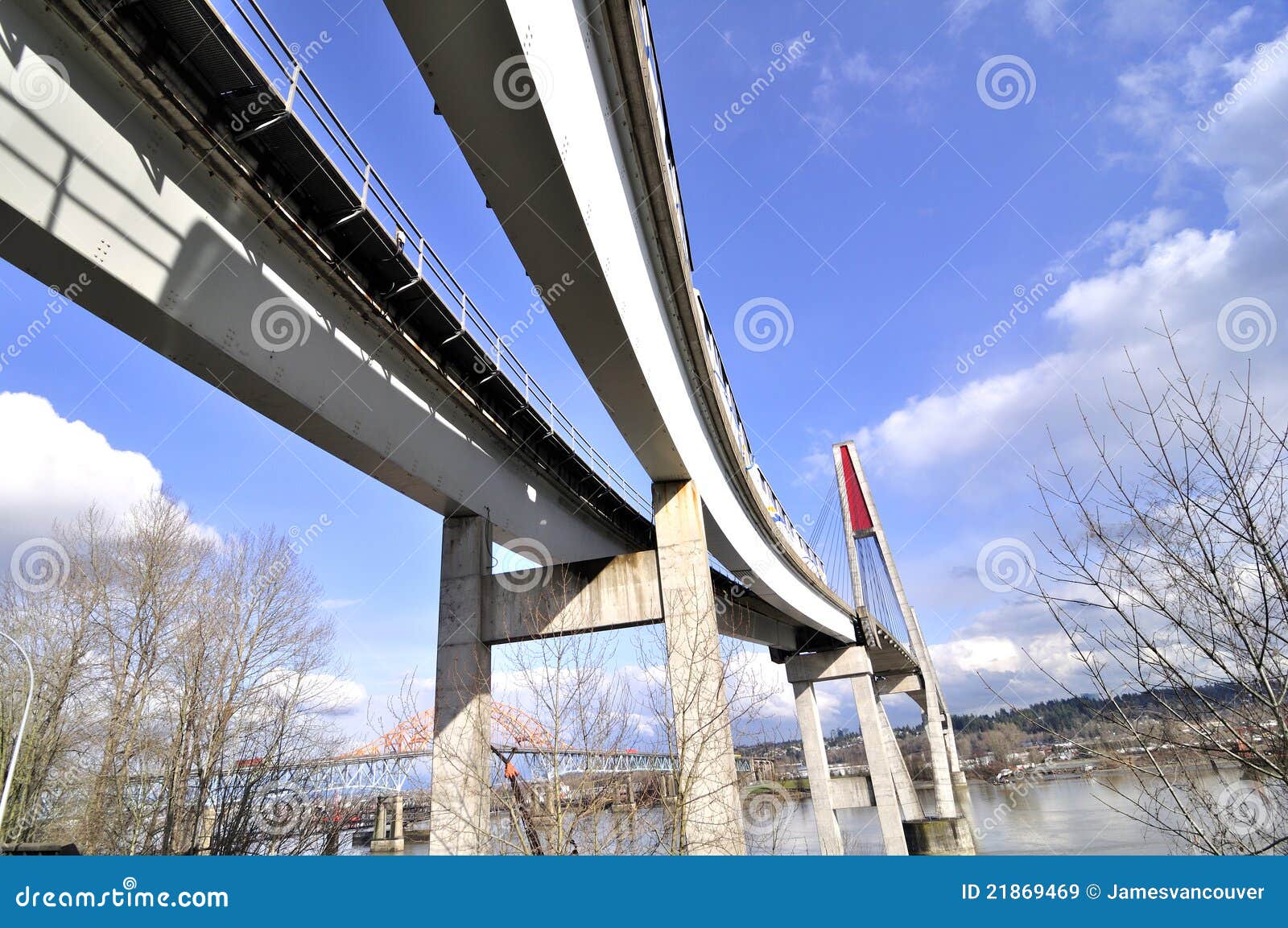 Skytrain Bridge stock image. Image of canada, river, sunshine - 21869469