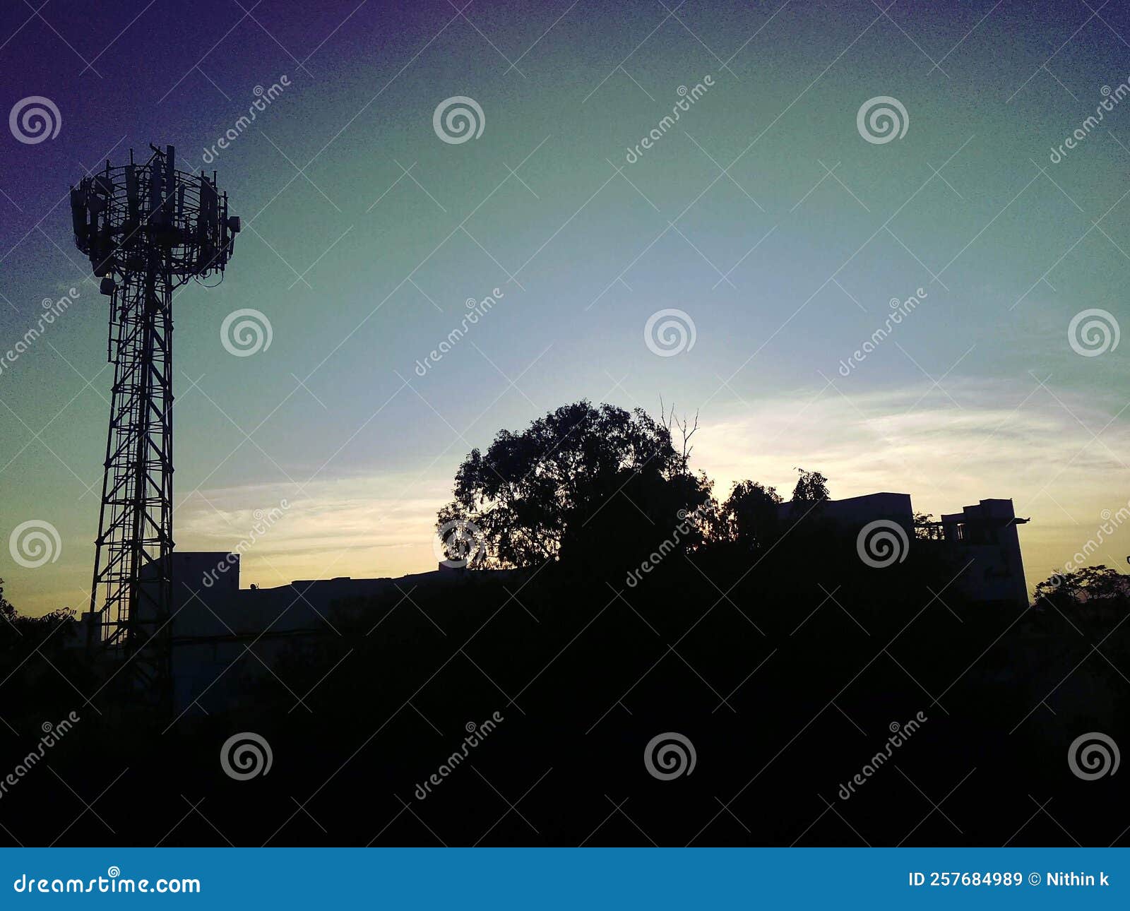 Skyview, Evening Sunsets, Phone Tower Stock Image - Image of sunsets ...