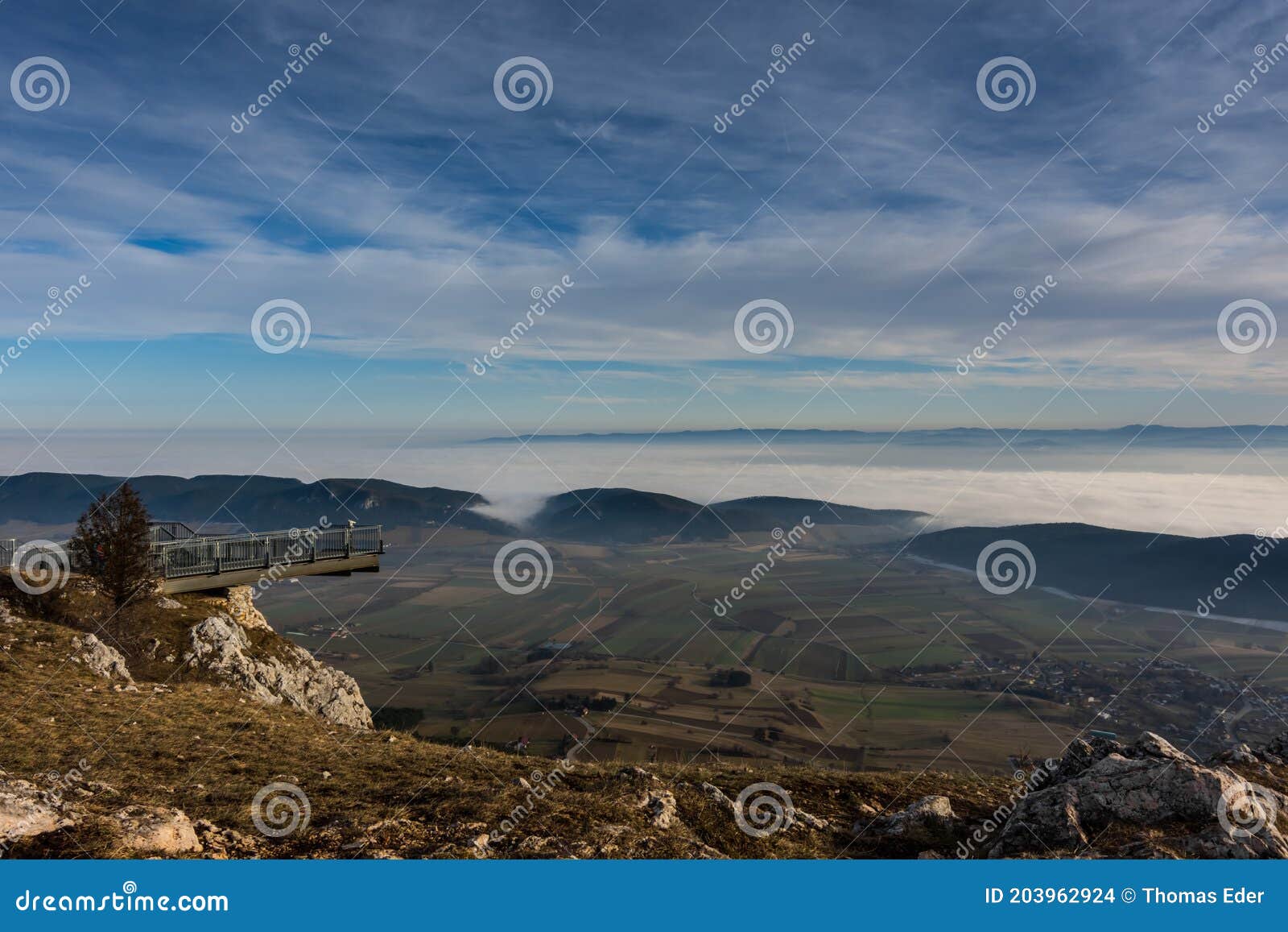 Skywalk and Beautiful Landscape with Clouds at the Sky Stock Photo ...