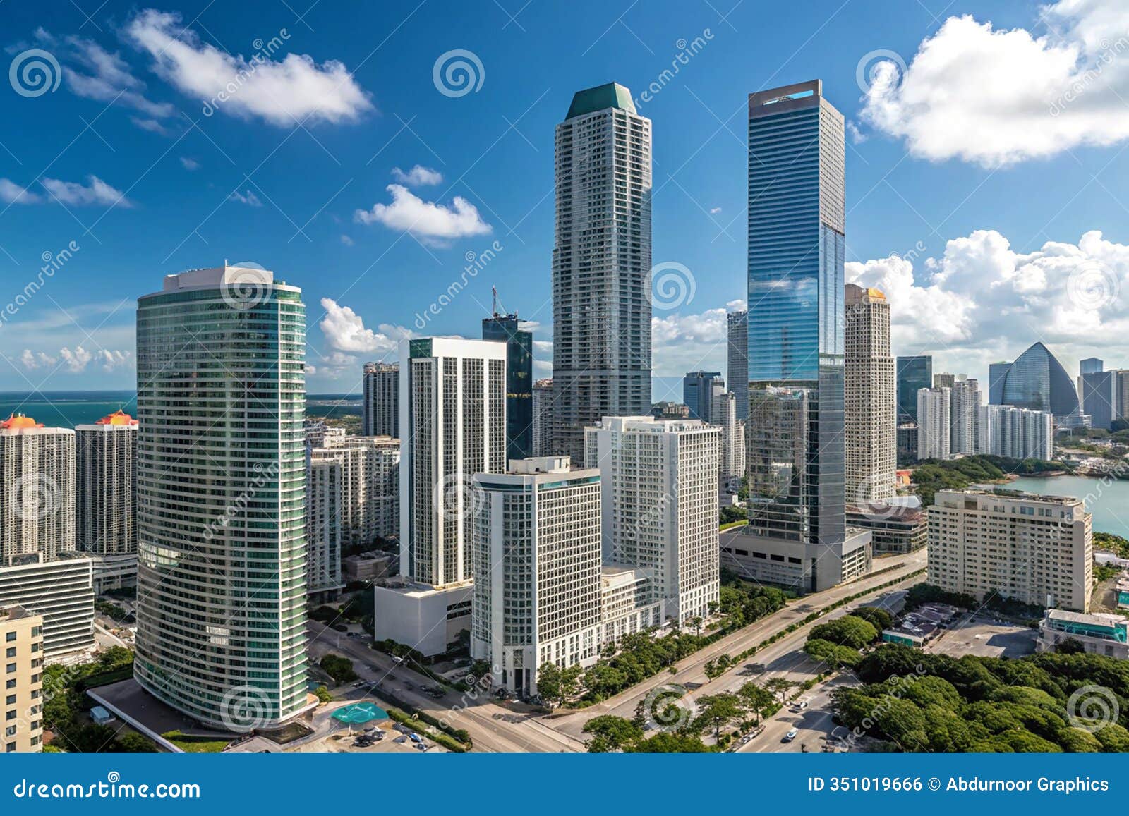 Skyward View of the Brickell Area in Downtown Miami Stock Photo - Image ...
