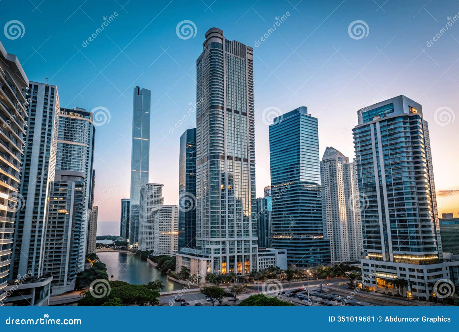 Skyward View of the Brickell Area in Downtown Miami Stock Image - Image ...