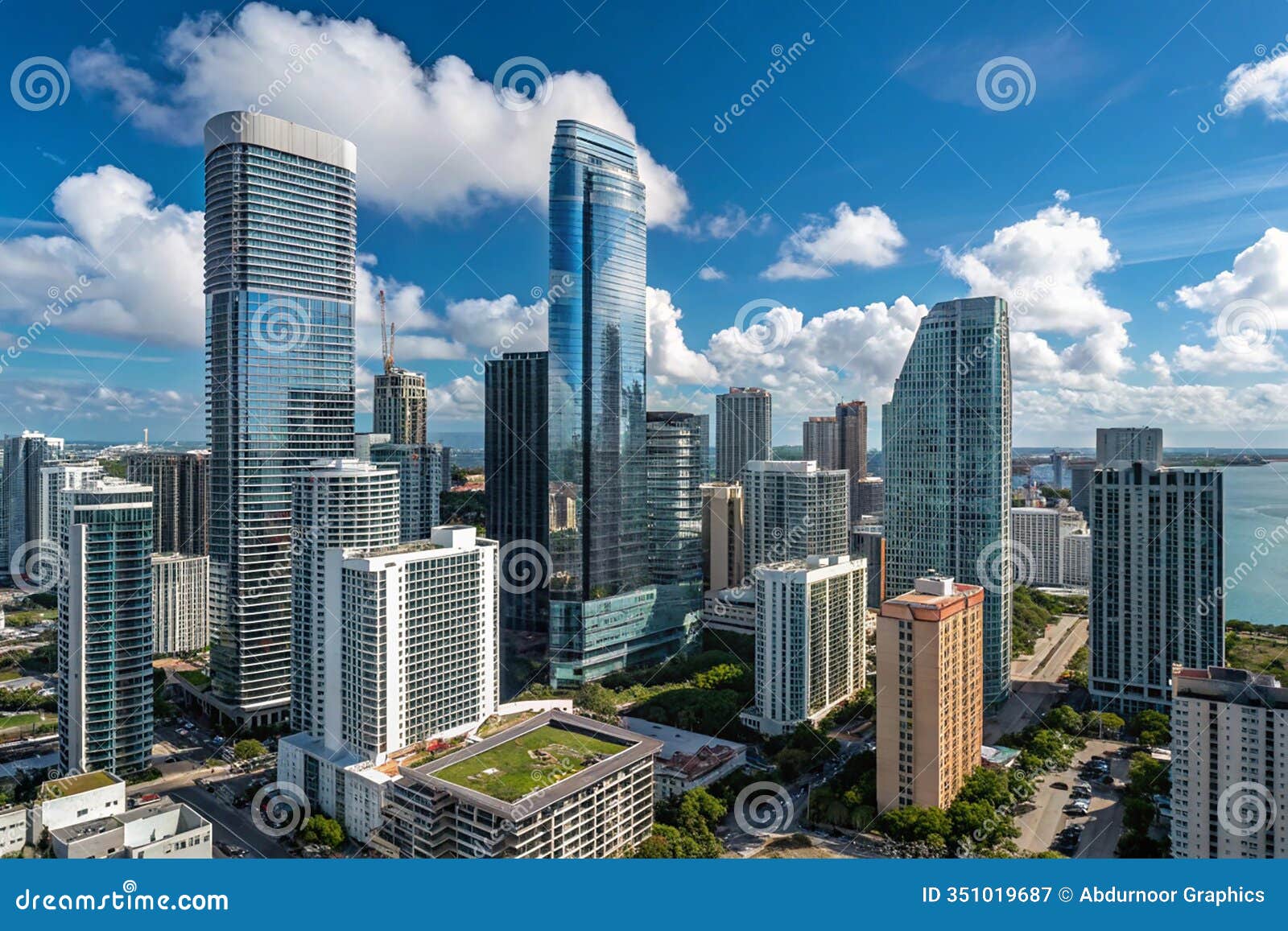 Skyward View of the Brickell Area in Downtown Miami Stock Image - Image ...