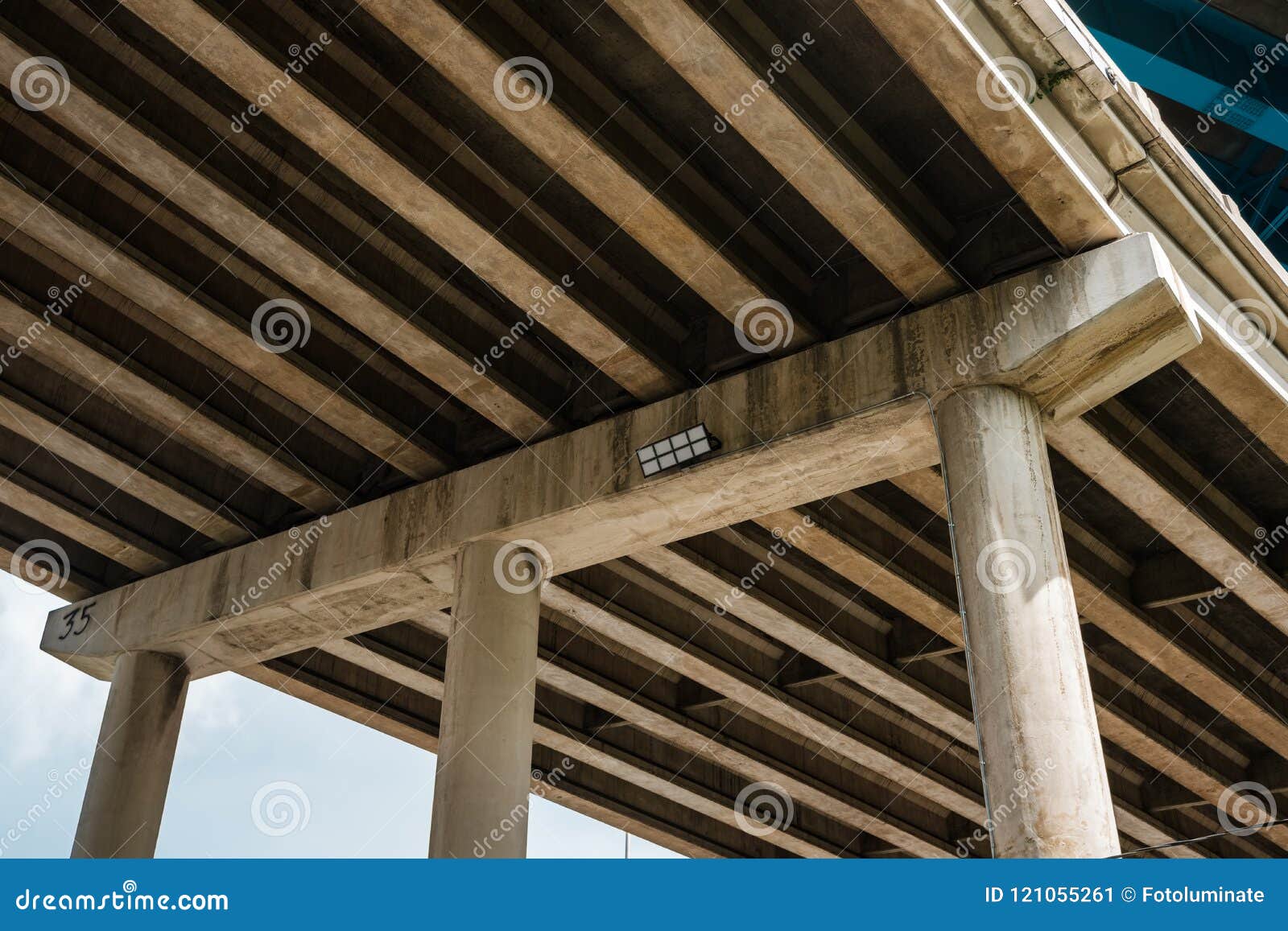 Interstate Highway Overpass Stock Image - Image of five, downtown ...