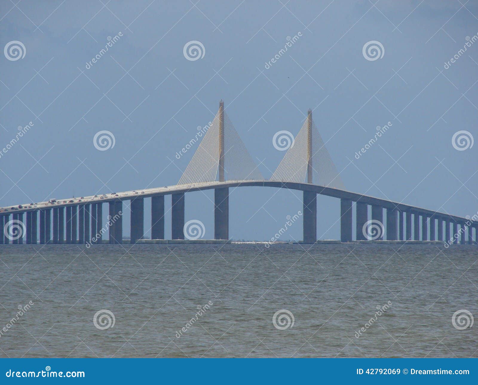 Skyway Bridge Over the Ocean Stock Image - Image of cool, gulf: 42792069