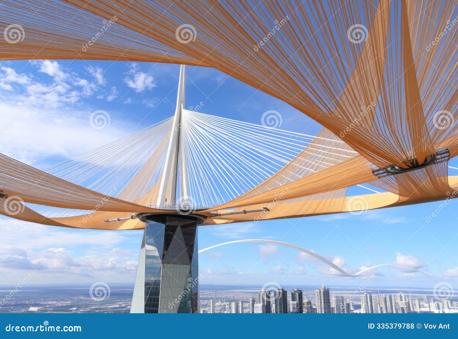 SkyWeave a City Where the Architecture Involves Weaving Structur Stock ...