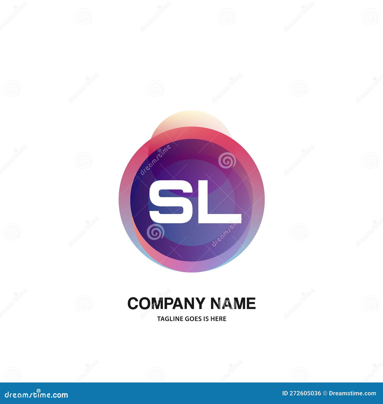 SL Initial Logo with Colorful Circle Template Vector Stock Vector ...