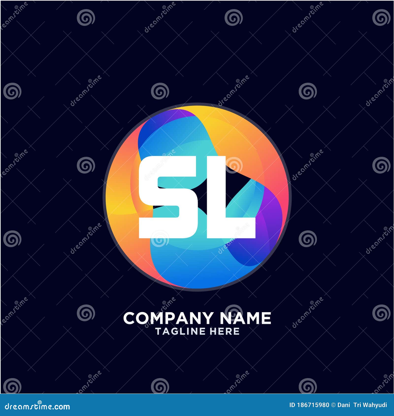 SL Initial Logo with Colorful Circle Template Vector Stock Vector ...