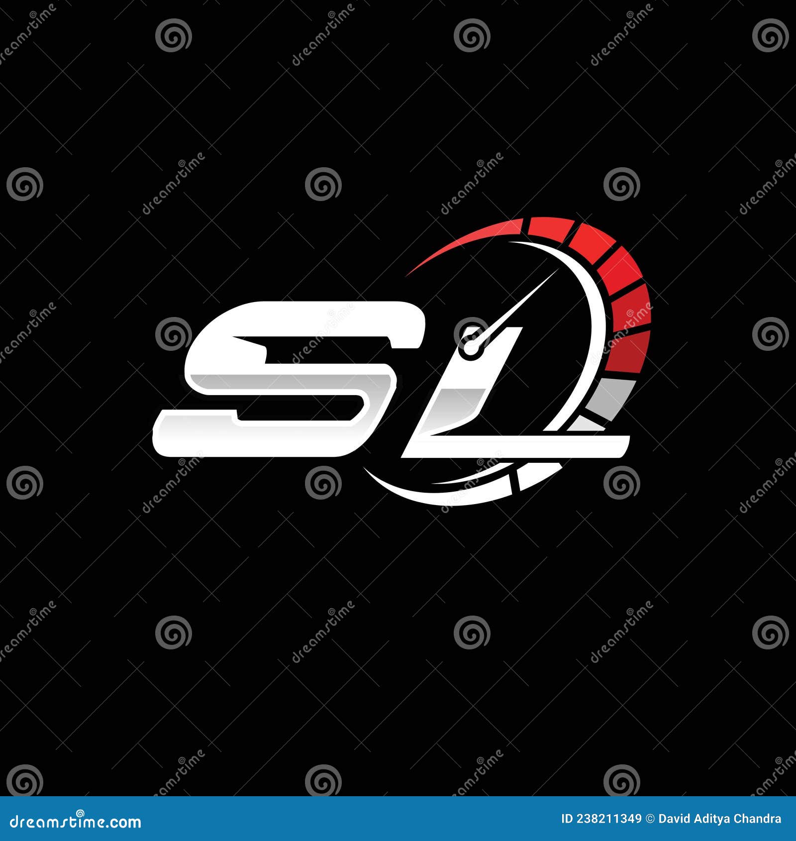 SL Logo Letter Speed Meter Racing Style Stock Vector - Illustration of ...