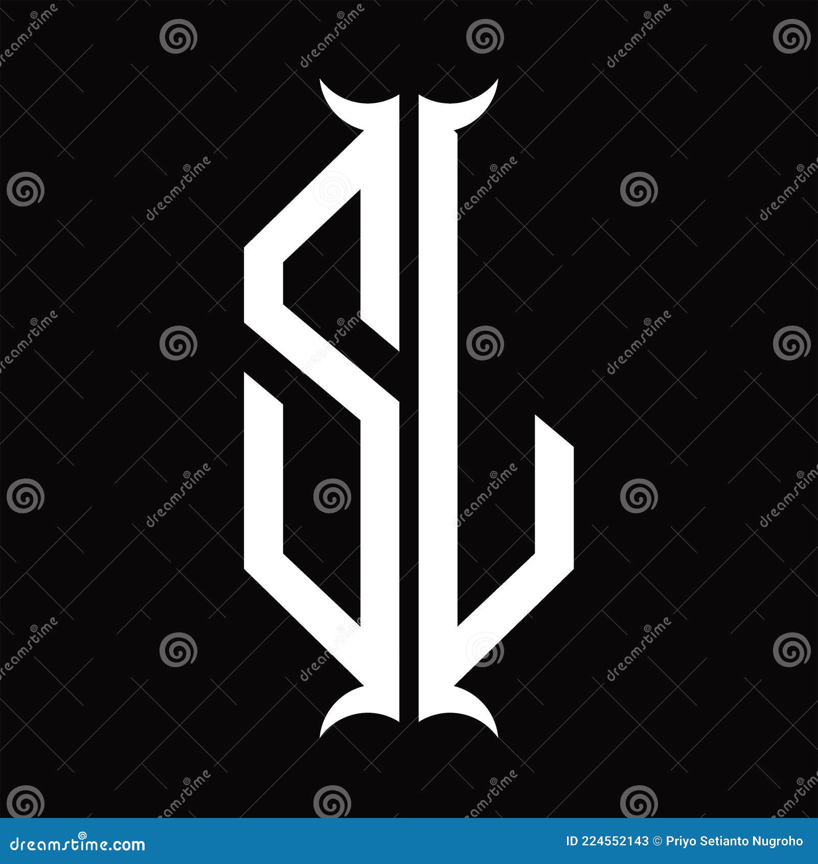 SL Logo Monogram with Horn Shape Design Template Stock Vector ...