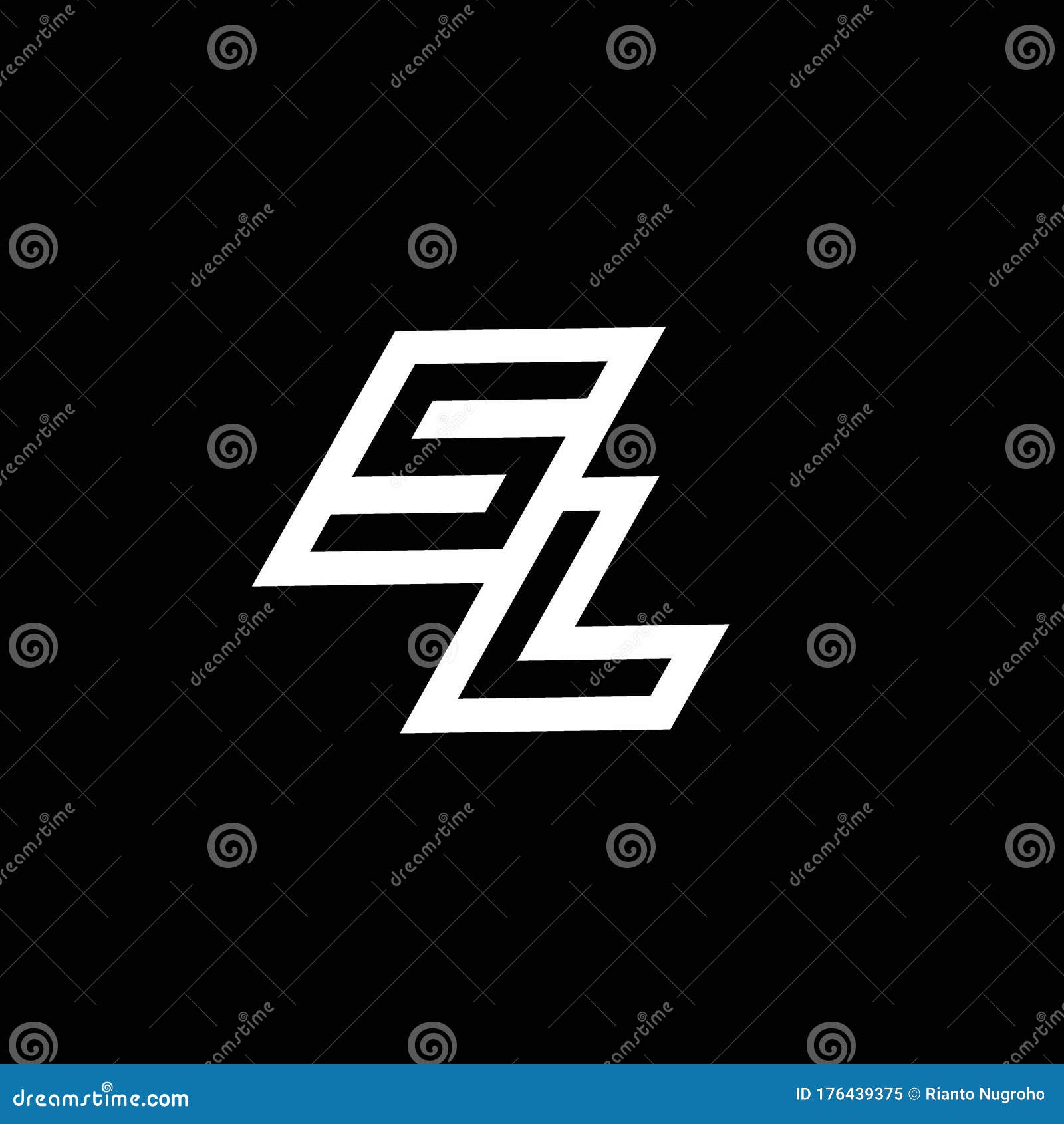 SL Logo Monogram with Up To Down Style Negative Space Design Template ...