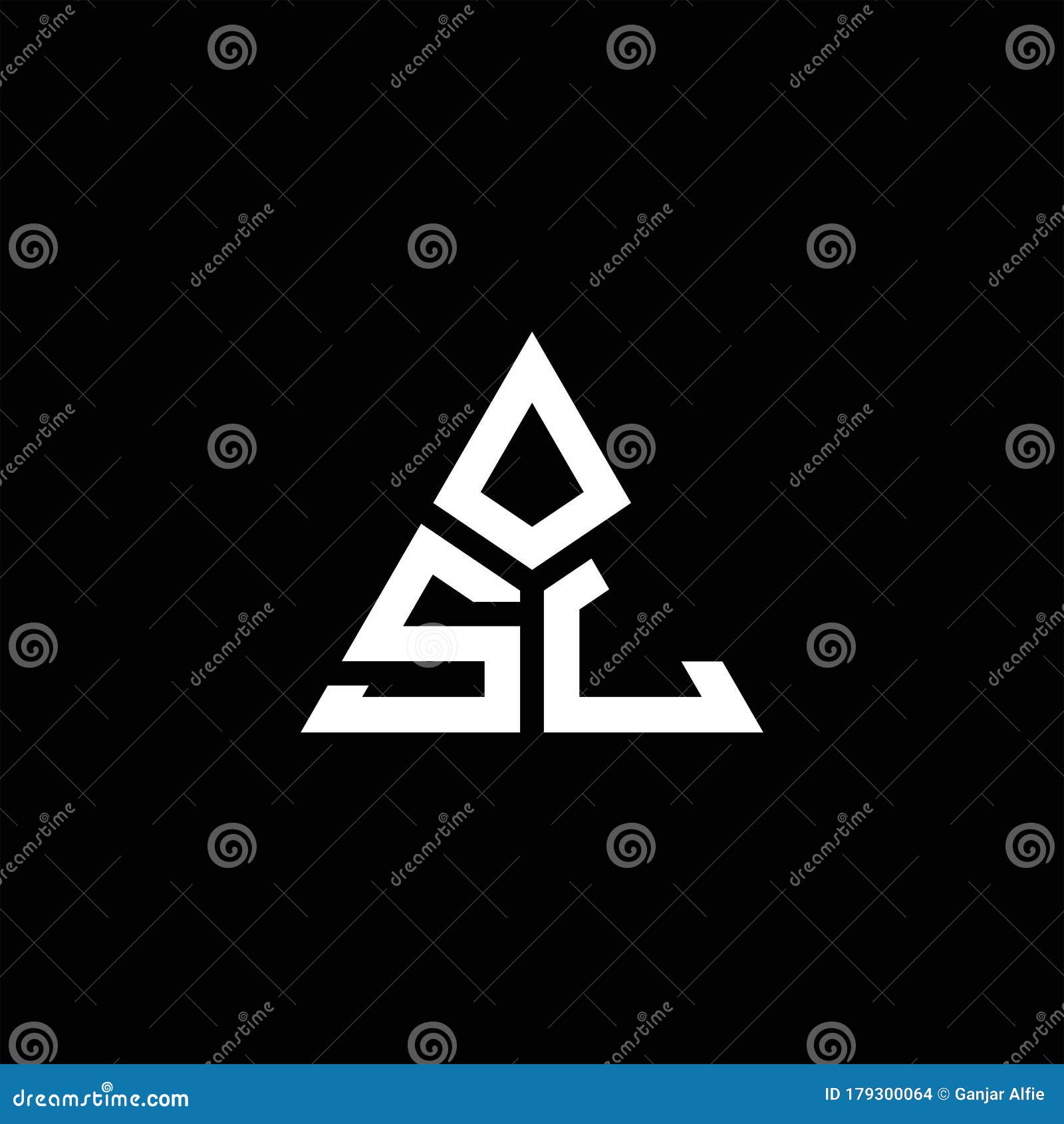 SL Monogram Logo with 3 Pieces Shape Isolated on Triangle Stock Vector ...