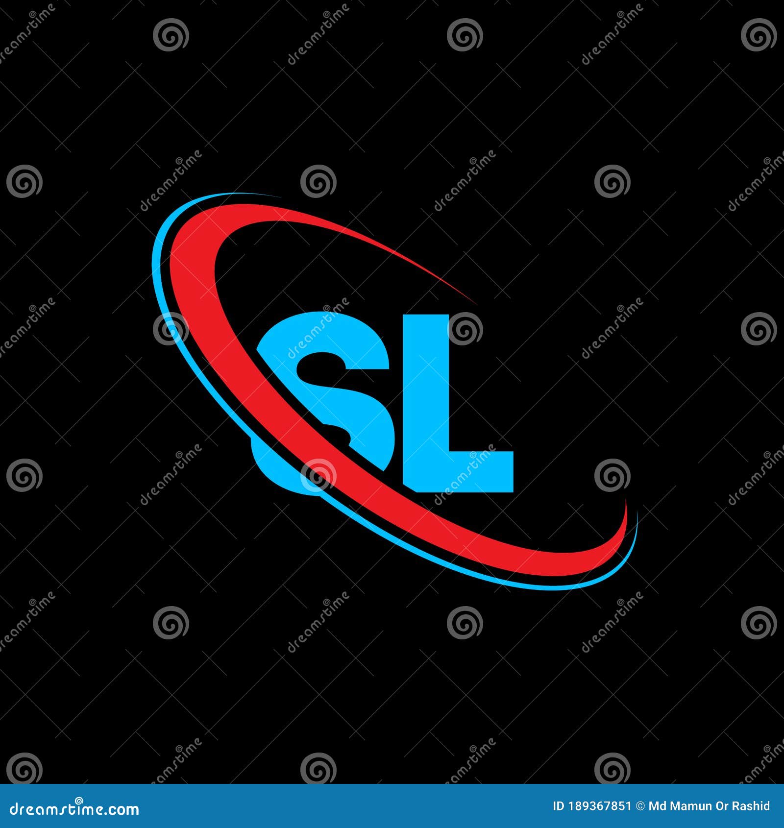 SL S L Letter Logo Design. Initial Letter SL Linked Circle Uppercase ...