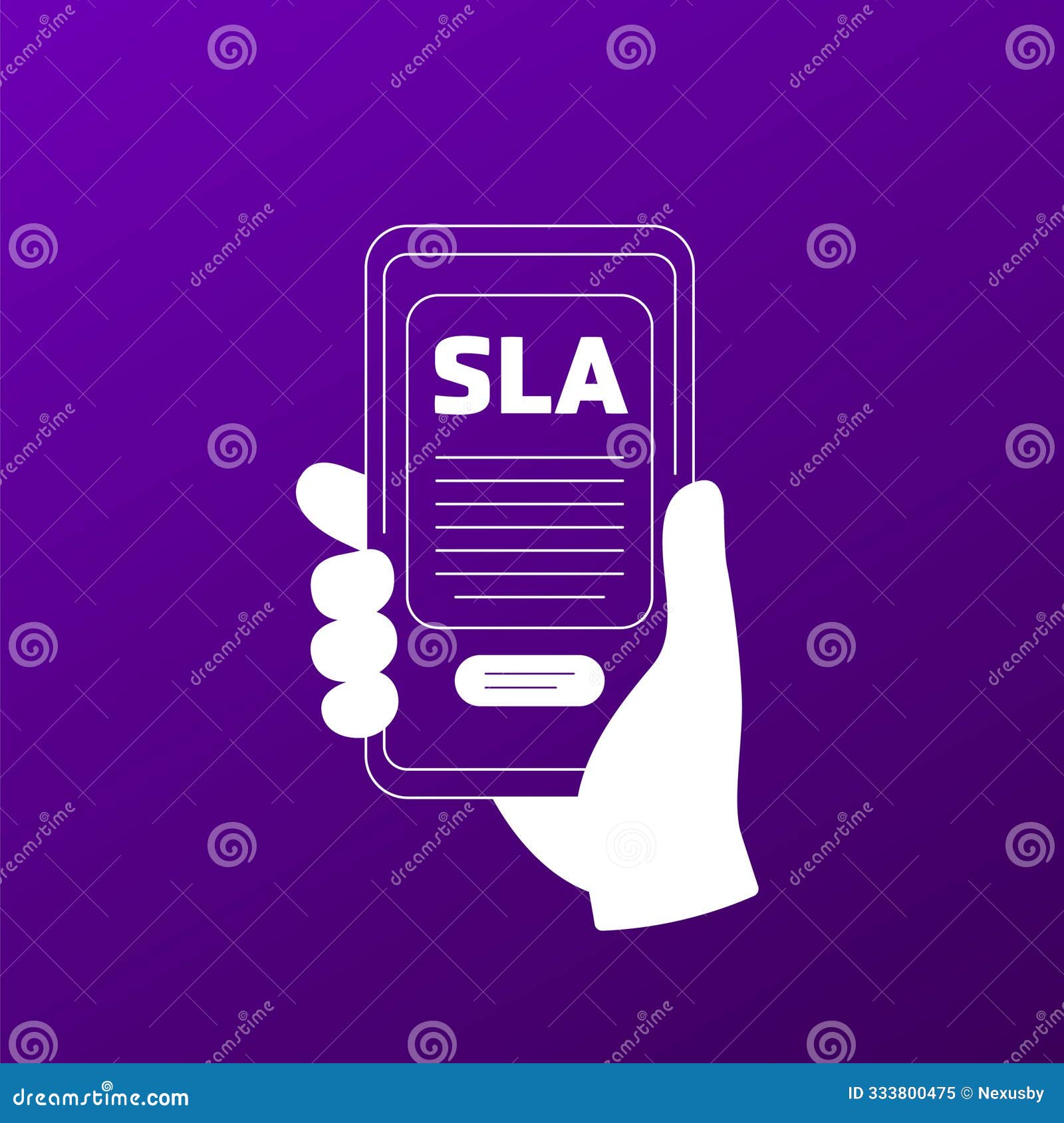 SLA Icon with Phone, Service Level Agreement Stock Illustration ...