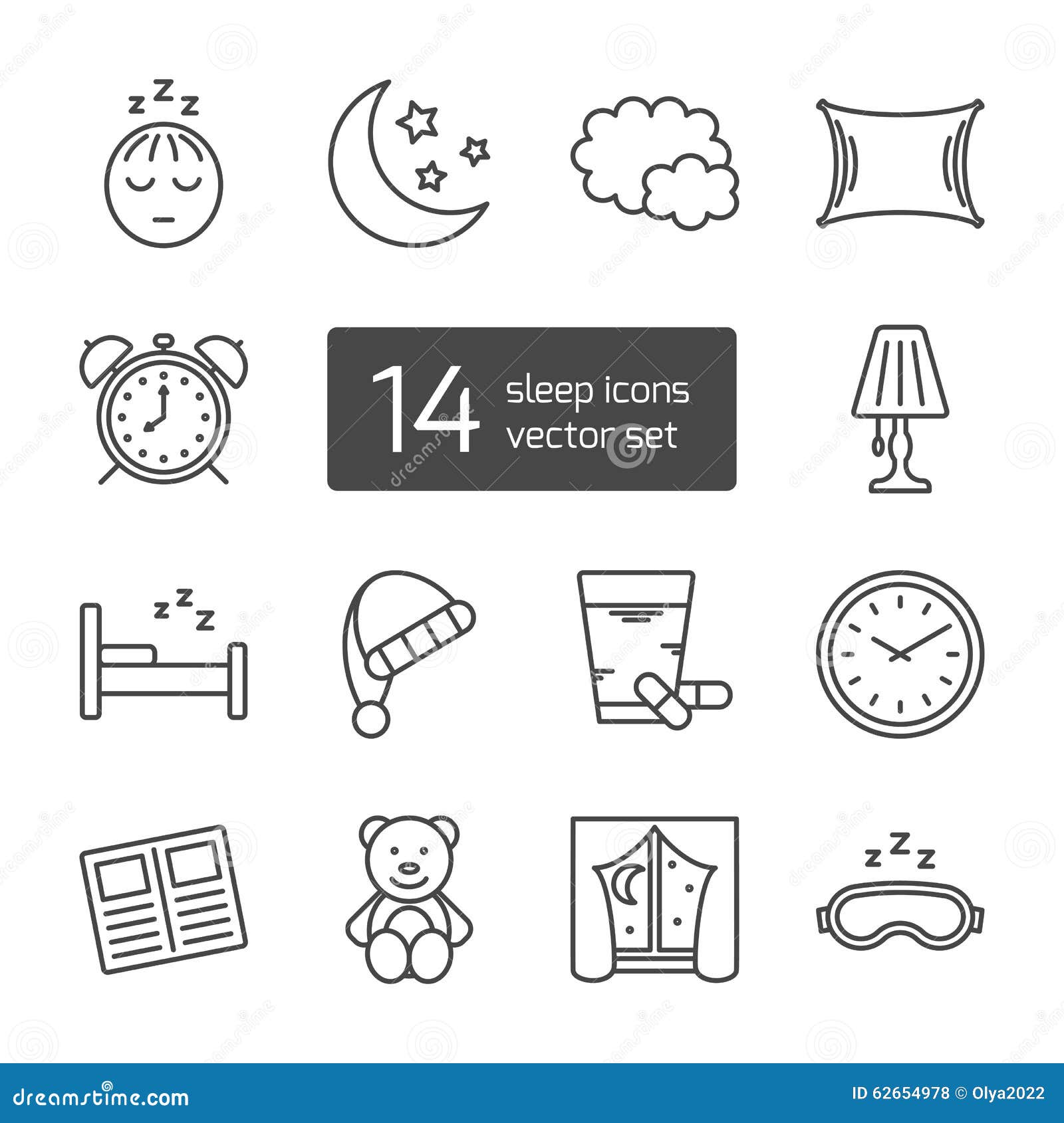 Slaap Dun Gevoerd Pictogram Vector Illustratie - Illustration of ...