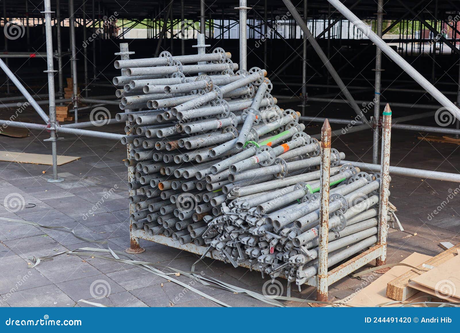 Slab Formwork. Metal Pipes for Formwork. Stock Photo - Image of support ...