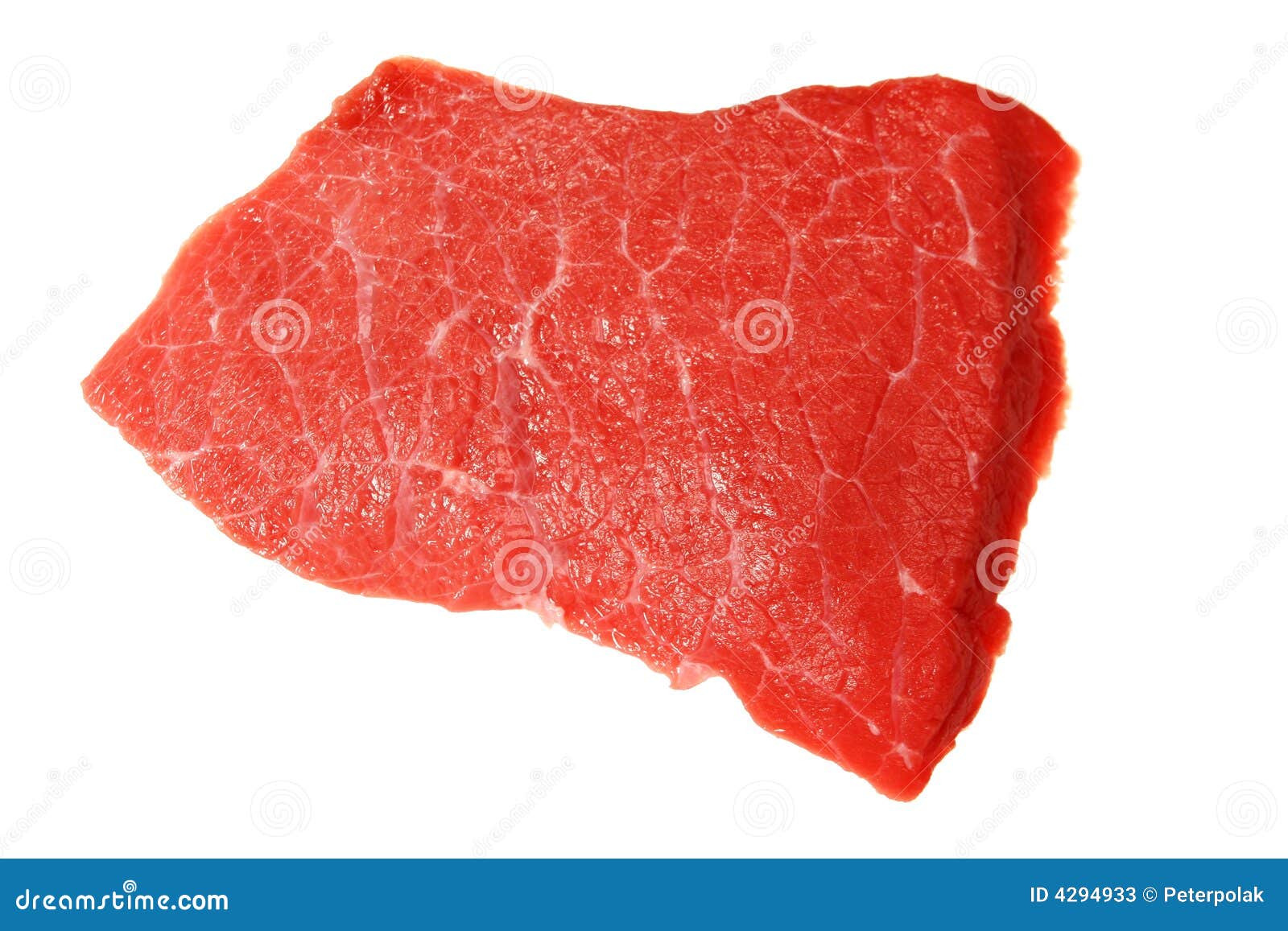 Slab of Fresh Beef Isolated on White Stock Image - Image of background ...
