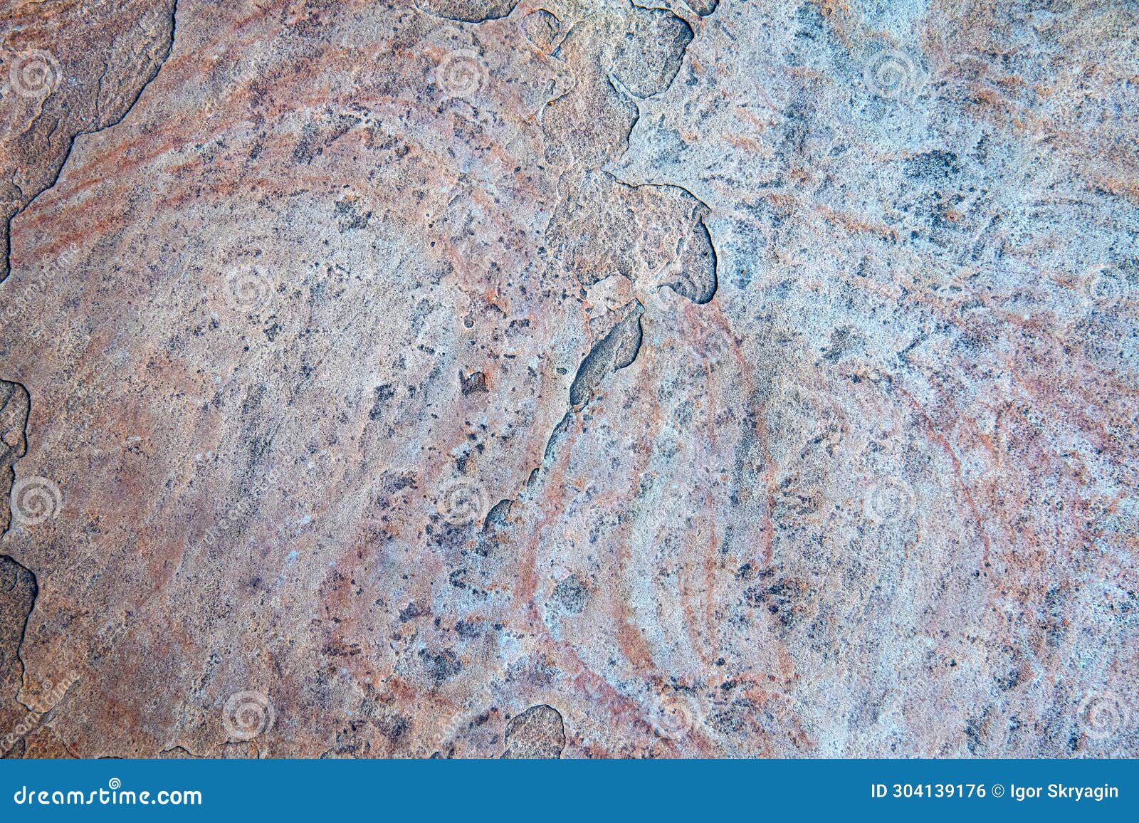 Slab of Natural Stone with Rust-colored Peelings. Texture Background ...