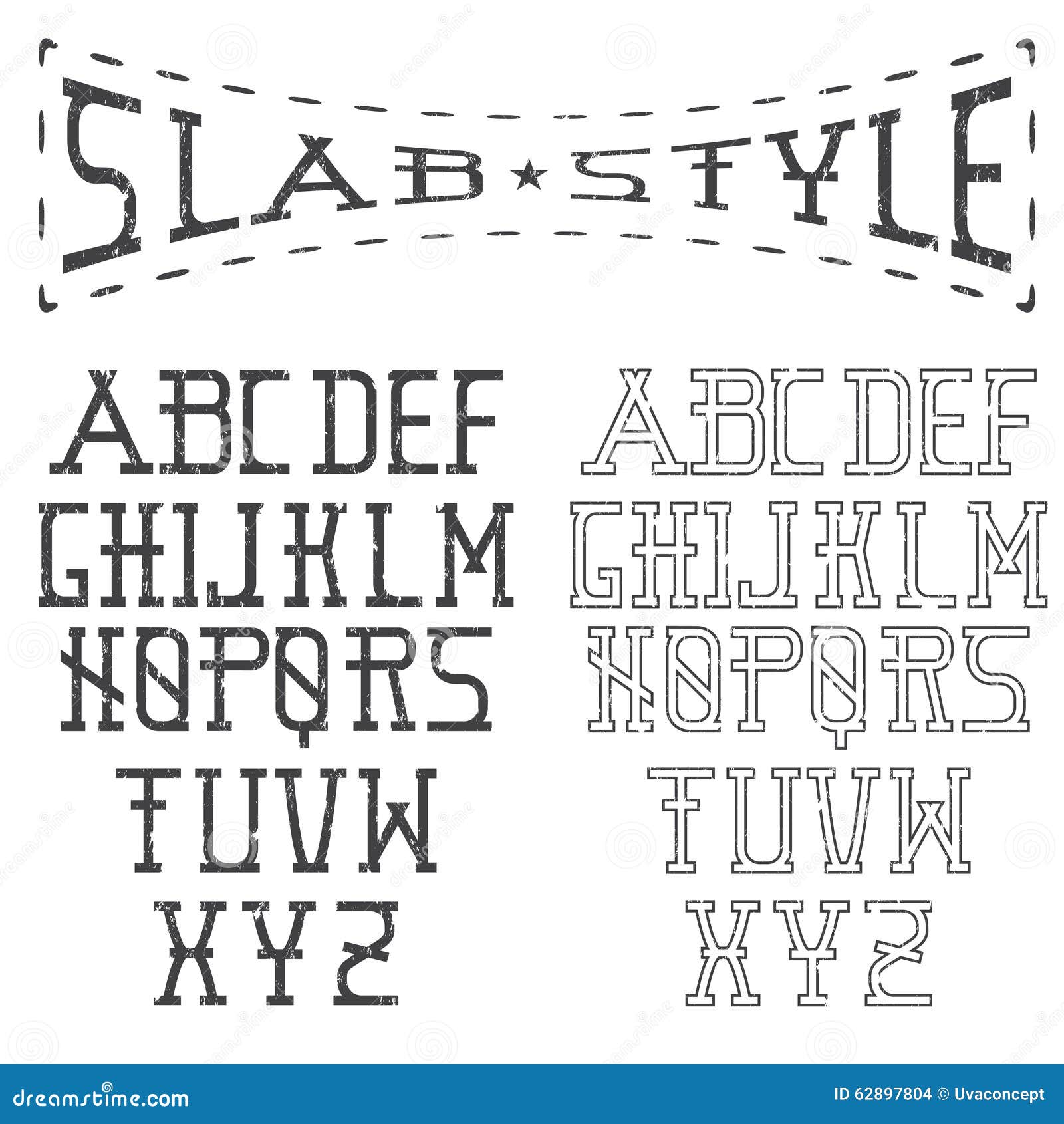 Slab style alphabet stock vector. Illustration of style - 62897804