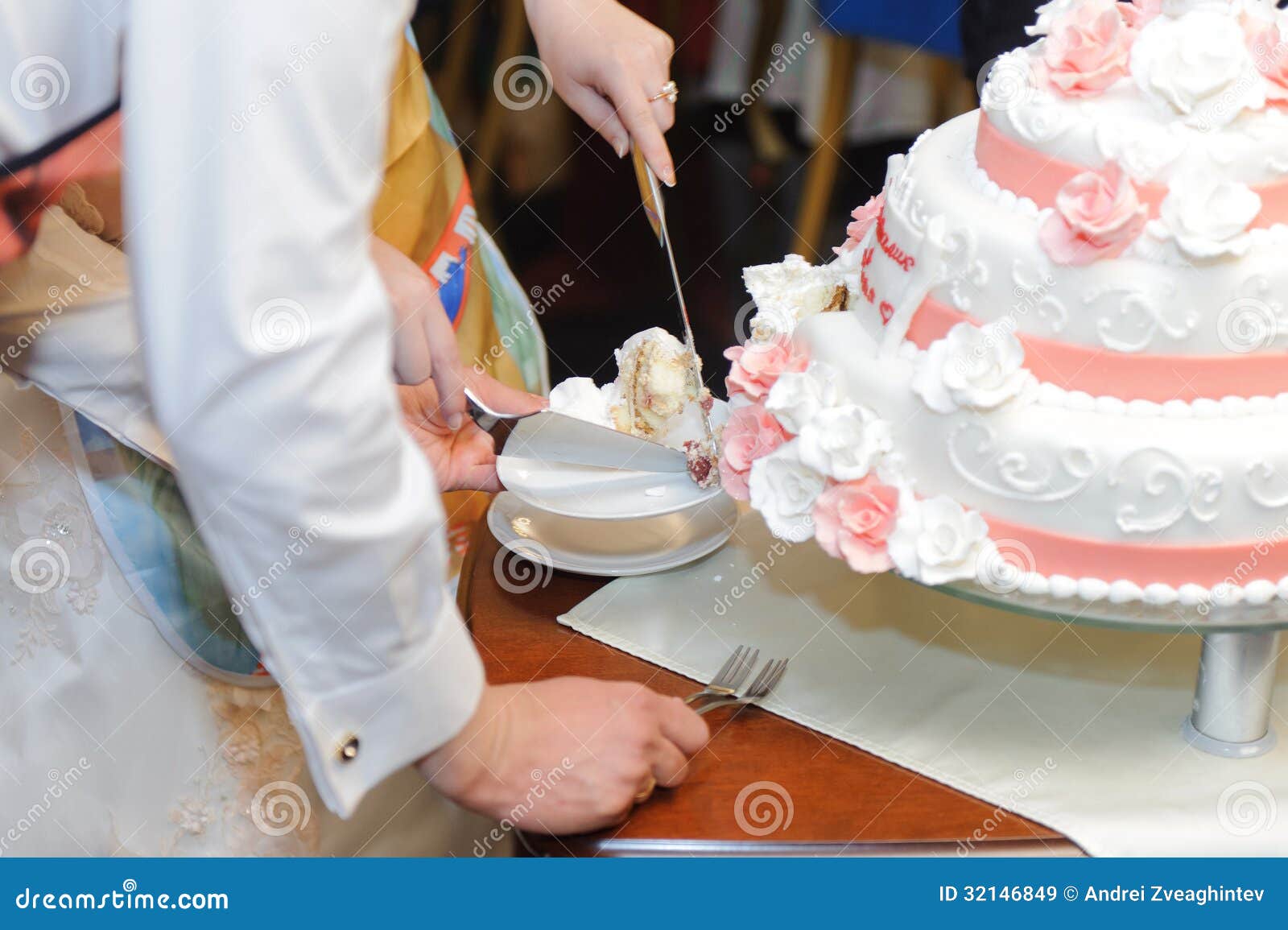 Slab of Wedding Cake stock image. Image of dessert, arrangement - 32146849