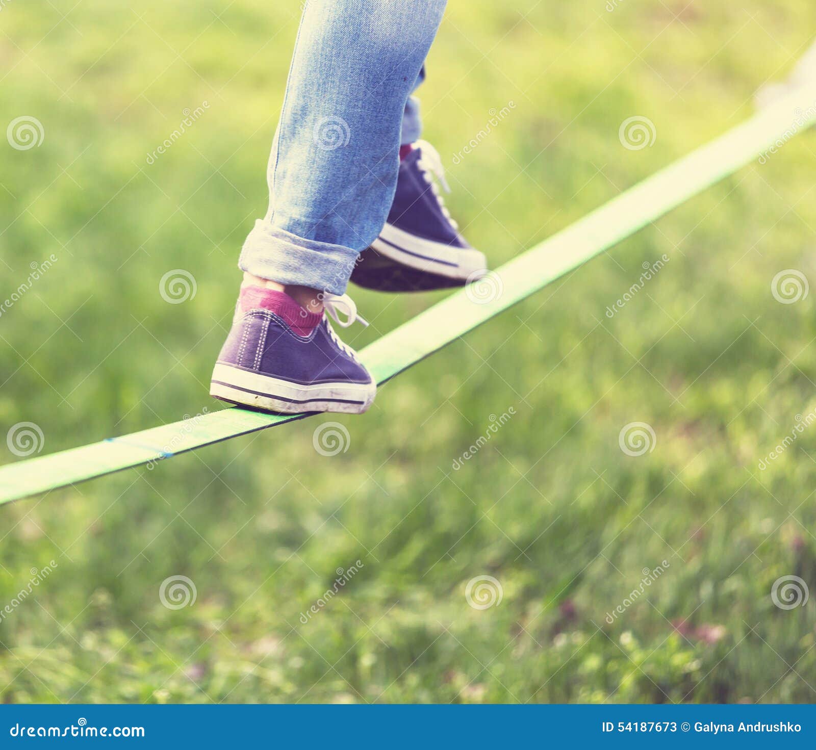 Slack line stock image. Image of action, recreation, locations - 54187673