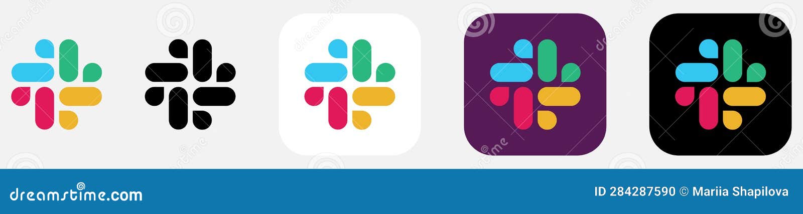 Slack Vector Logos Set | CartoonDealer.com #284287680