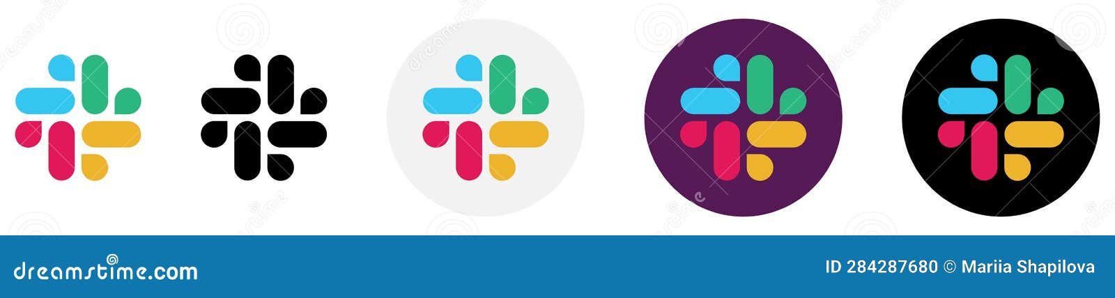 Slack vector logos set editorial image. Illustration of collaboration ...