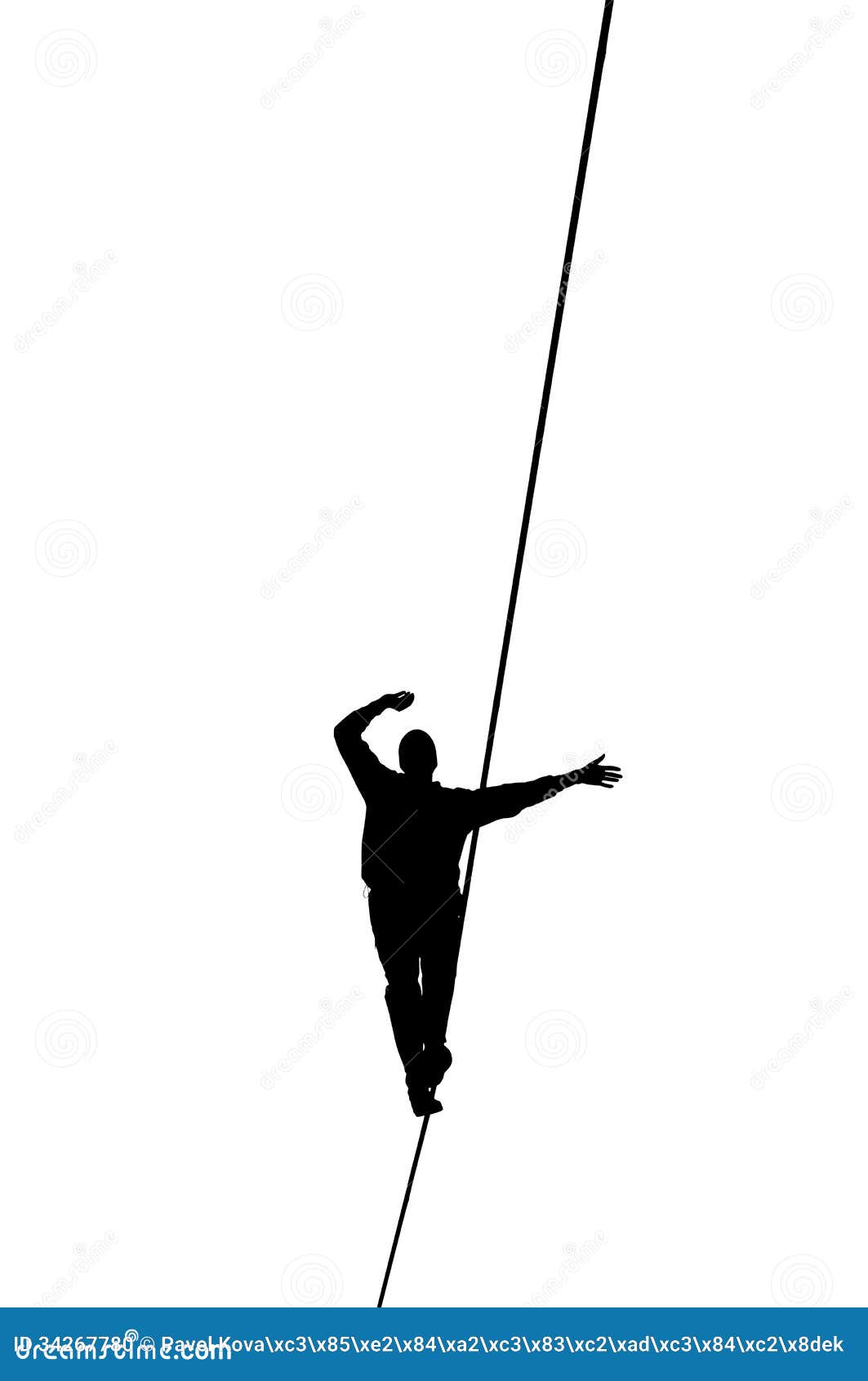 Slackline illustration de vecteur. Illustration du blanc - 34267780