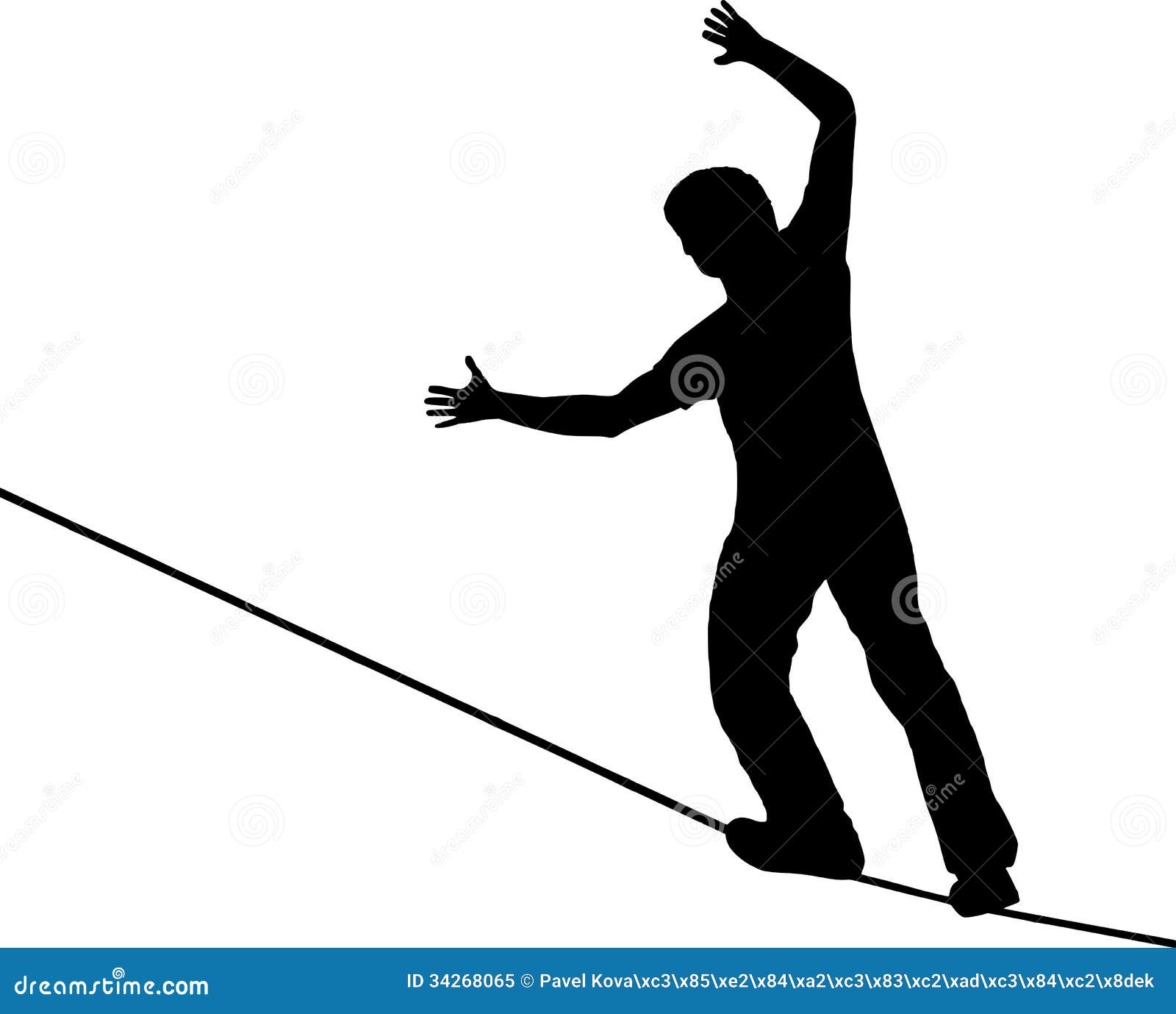 Slackline ilustração stock. Ilustração de homem, equilíbrio - 34268065
