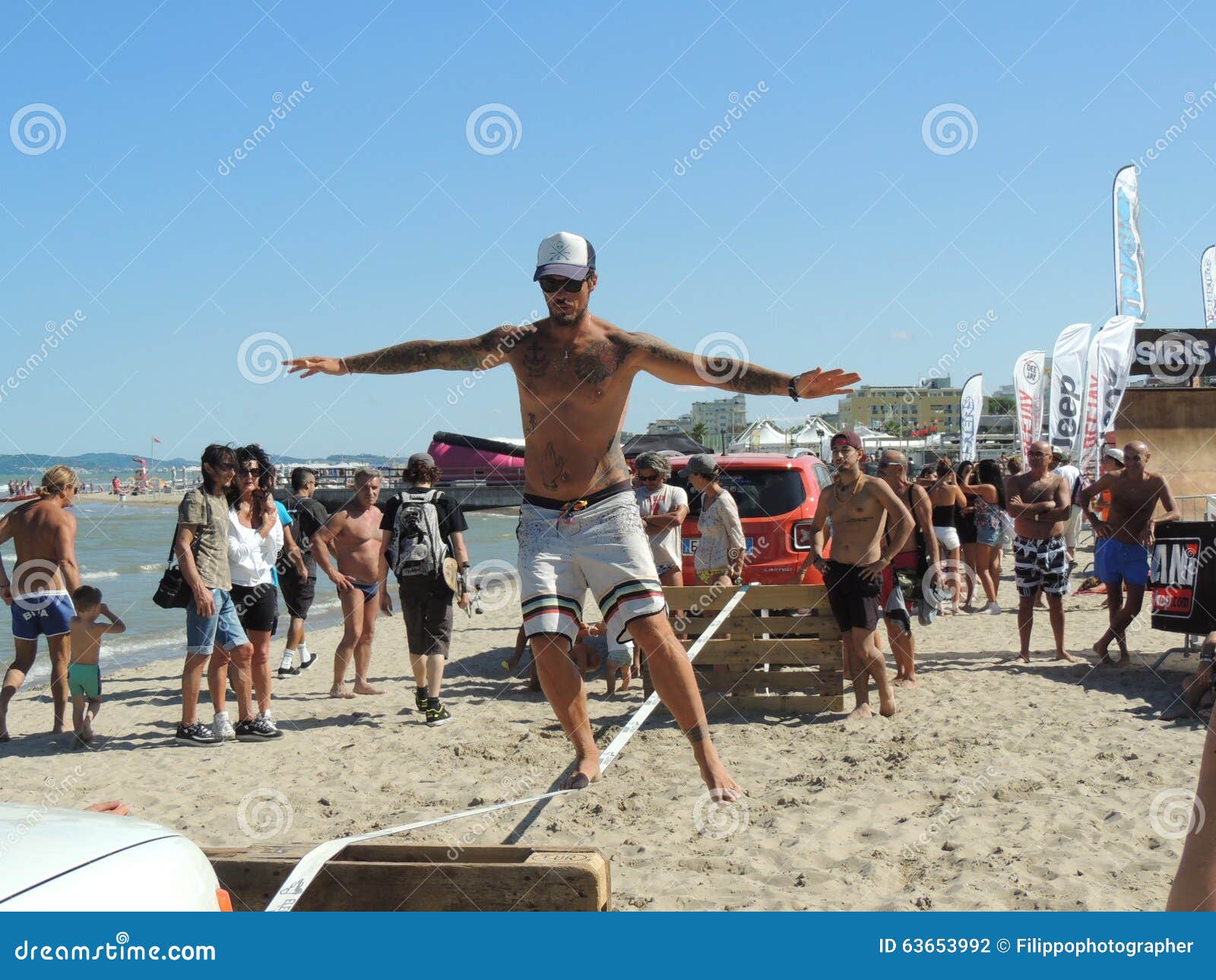 Slackline XMA Contest - Riccione 2015 Editorial Photography - Image of ...