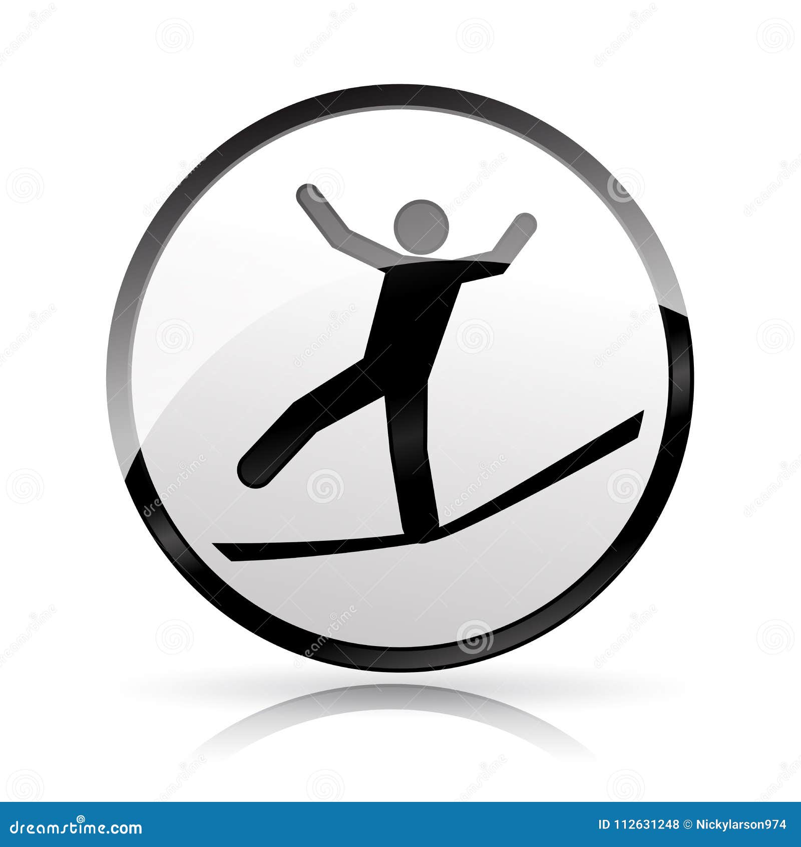 Slackline Icon on White Background Stock Vector - Illustration of sport ...