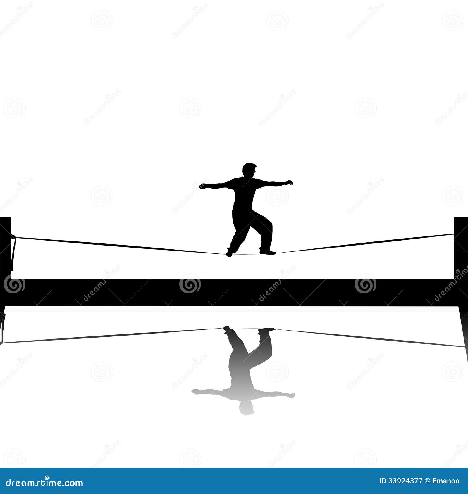 Slackline silhouette stock image. Image of fitness, rope - 33924377