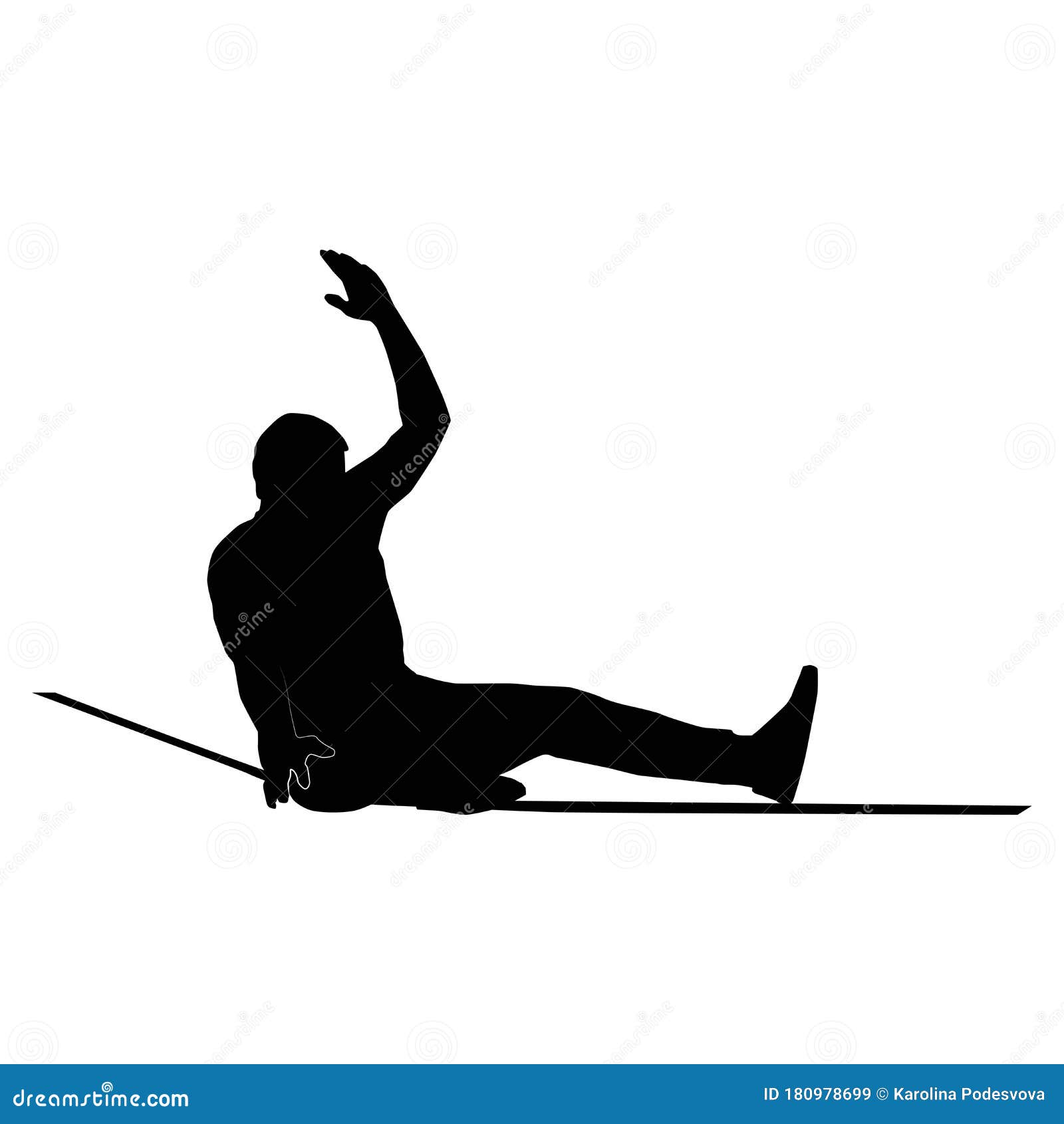 Slackline Sitting Pose Silhouette Cartoon Vector | CartoonDealer.com ...