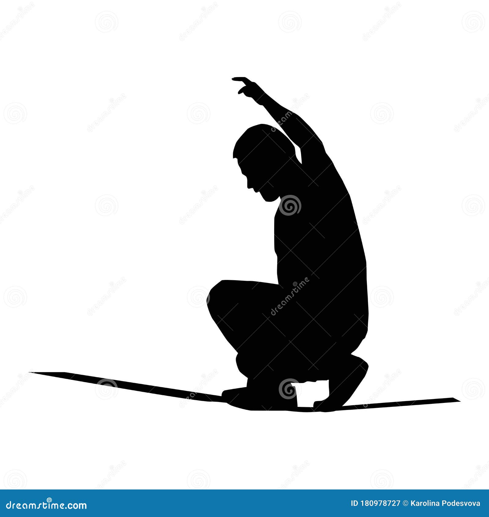 Slackline Silhouette Cartoon Vector | CartoonDealer.com #106170341